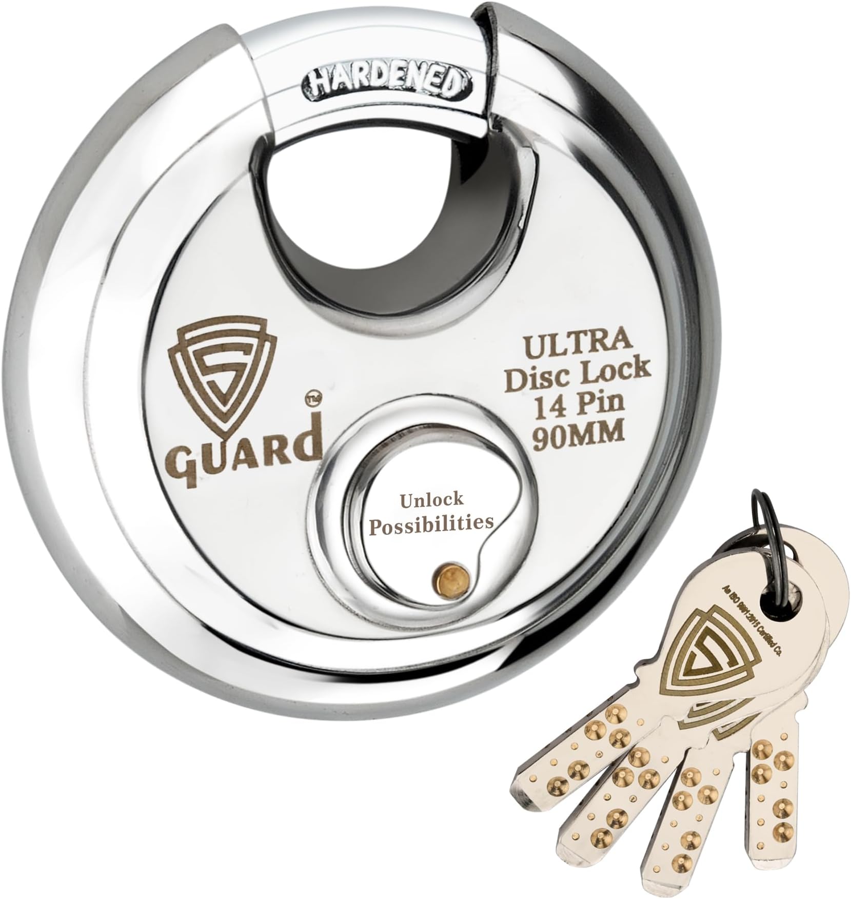 Smart Shophar Steel Disc Ultra Keys Shutter Lock 90 mm Silver, Pack of ...