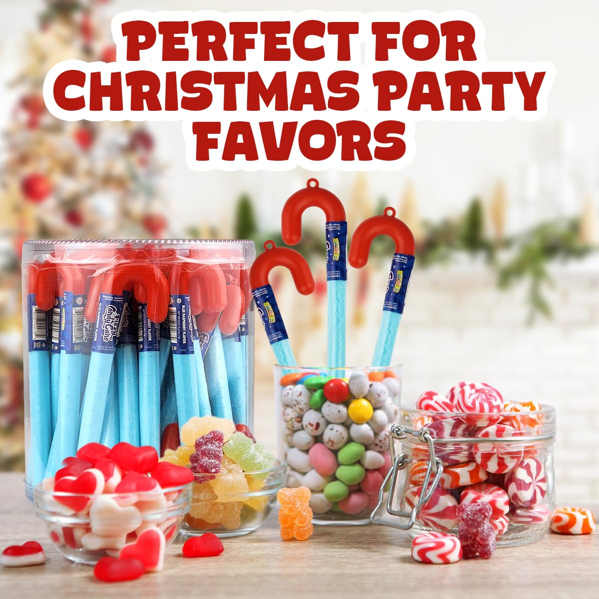 Snapklik.com : 50 Christmas Fizzy Candy Cane, 50 Pack Of Blue Raspberry ...