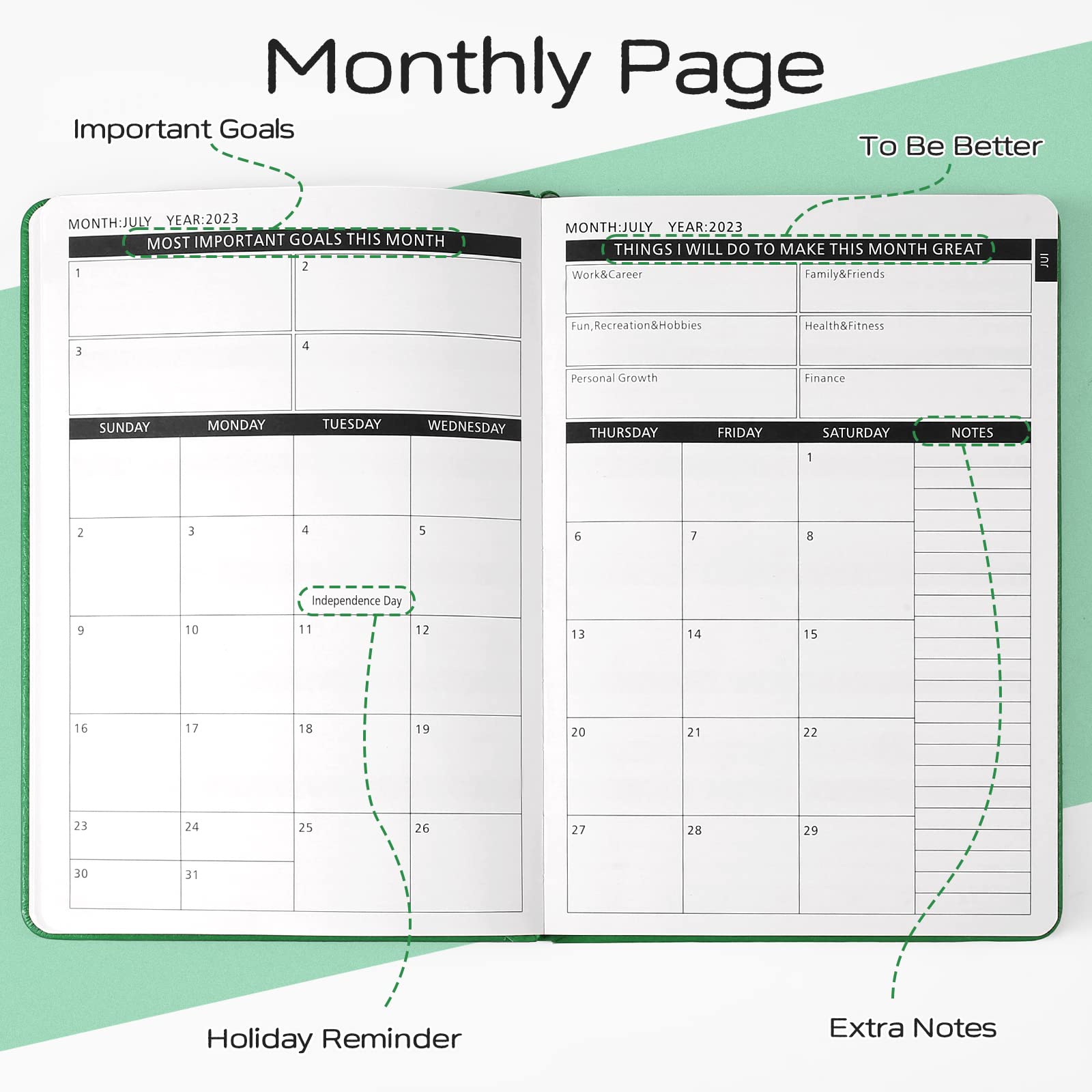 Snapklik.com : 2023-2024 Planner, Jibeufi Weekly & Monthly Planner From ...