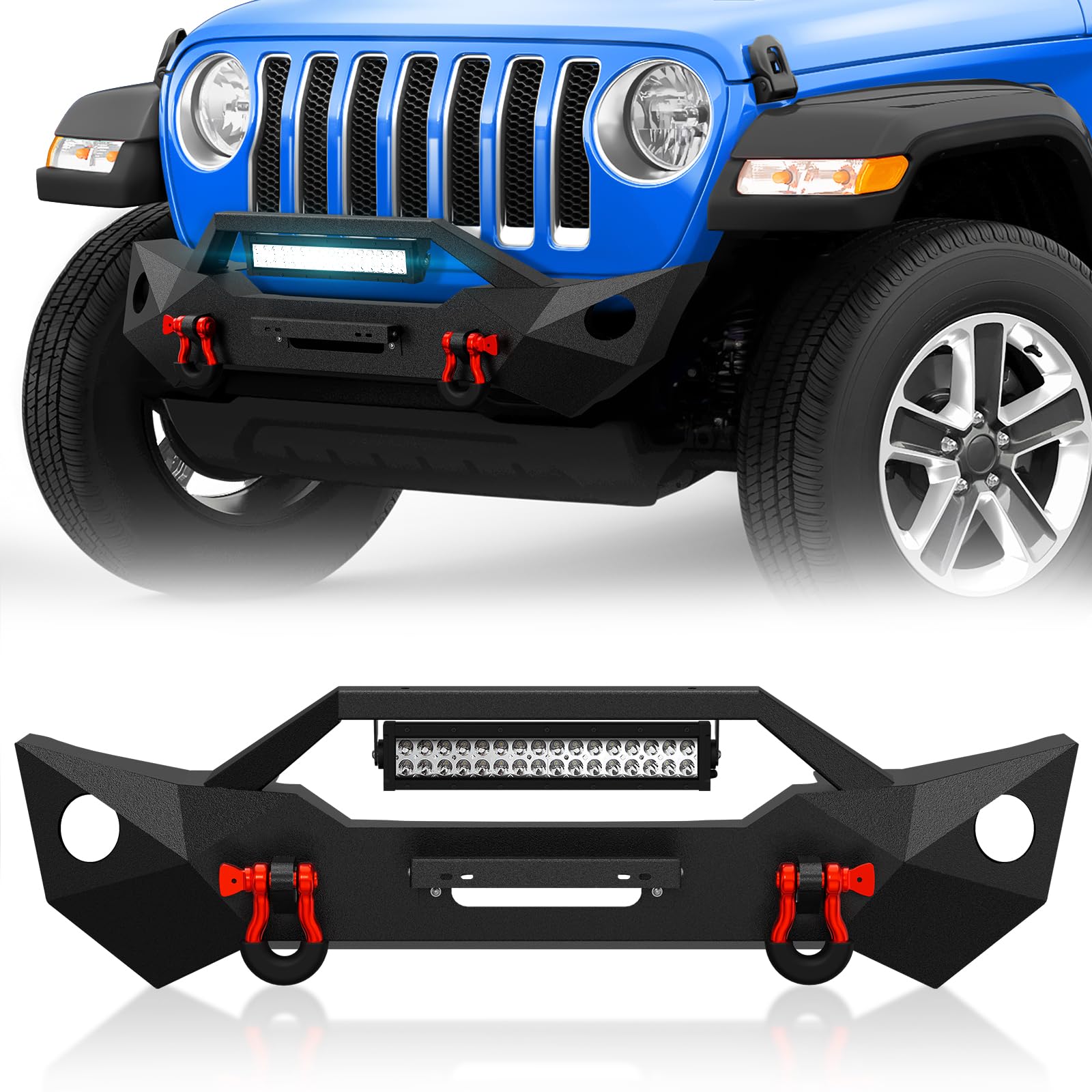 Amazon.com: EYOUHZ Stubby Front Bumper Compatible with 2018-2024 Jeep ...