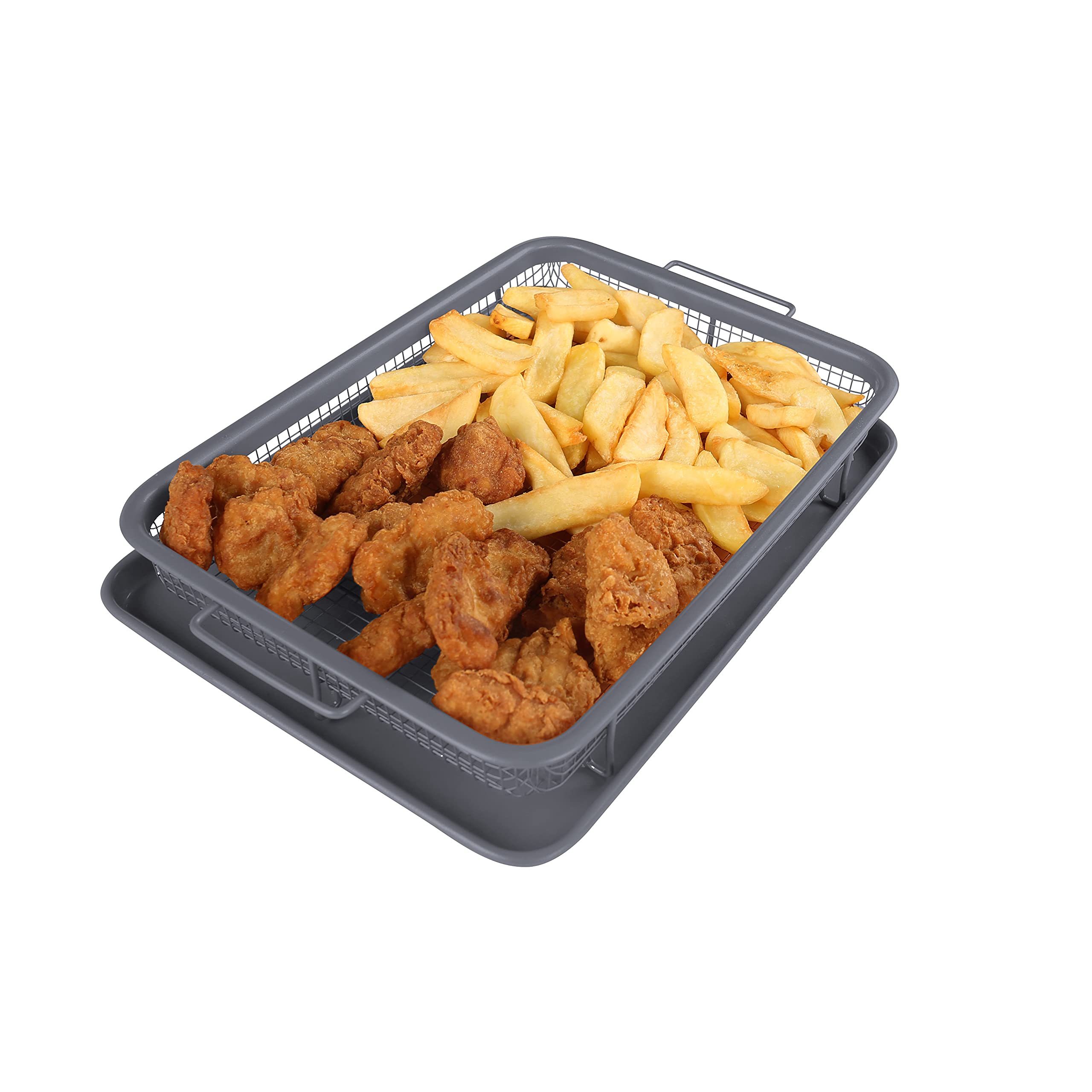 Homiu Steel Oven Crisper Tray - 2in1 Non-Stick Air Fry Crisper Basket ...