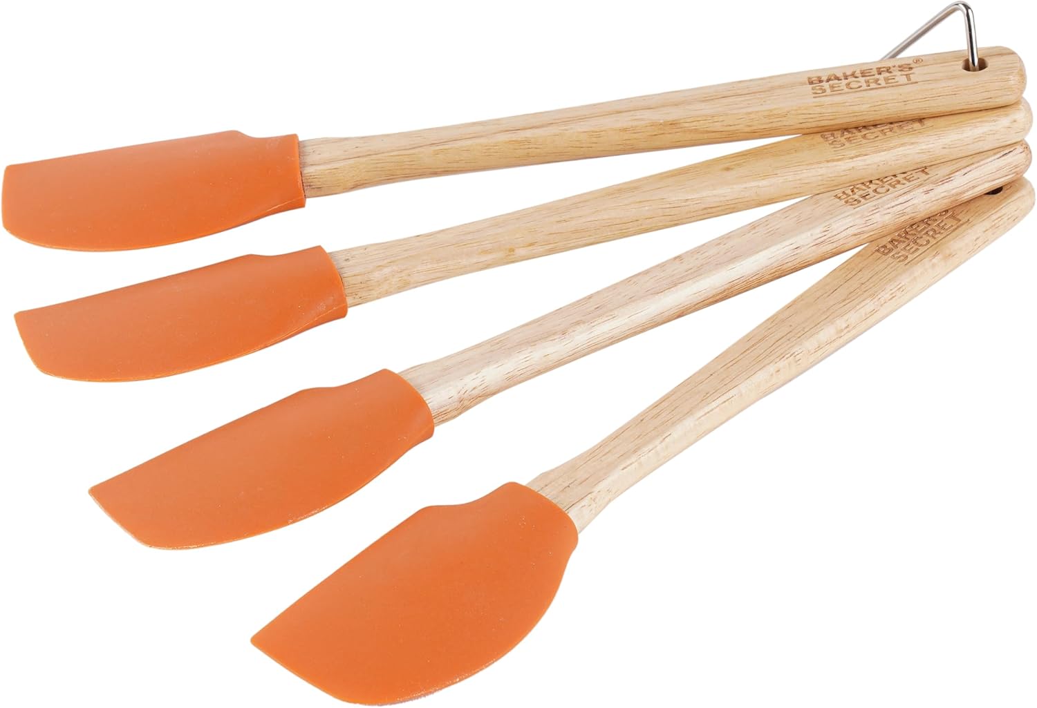 Amazon.com: Baker's Secret - 4pcs Silicone Spatula set 12", Wooden ...