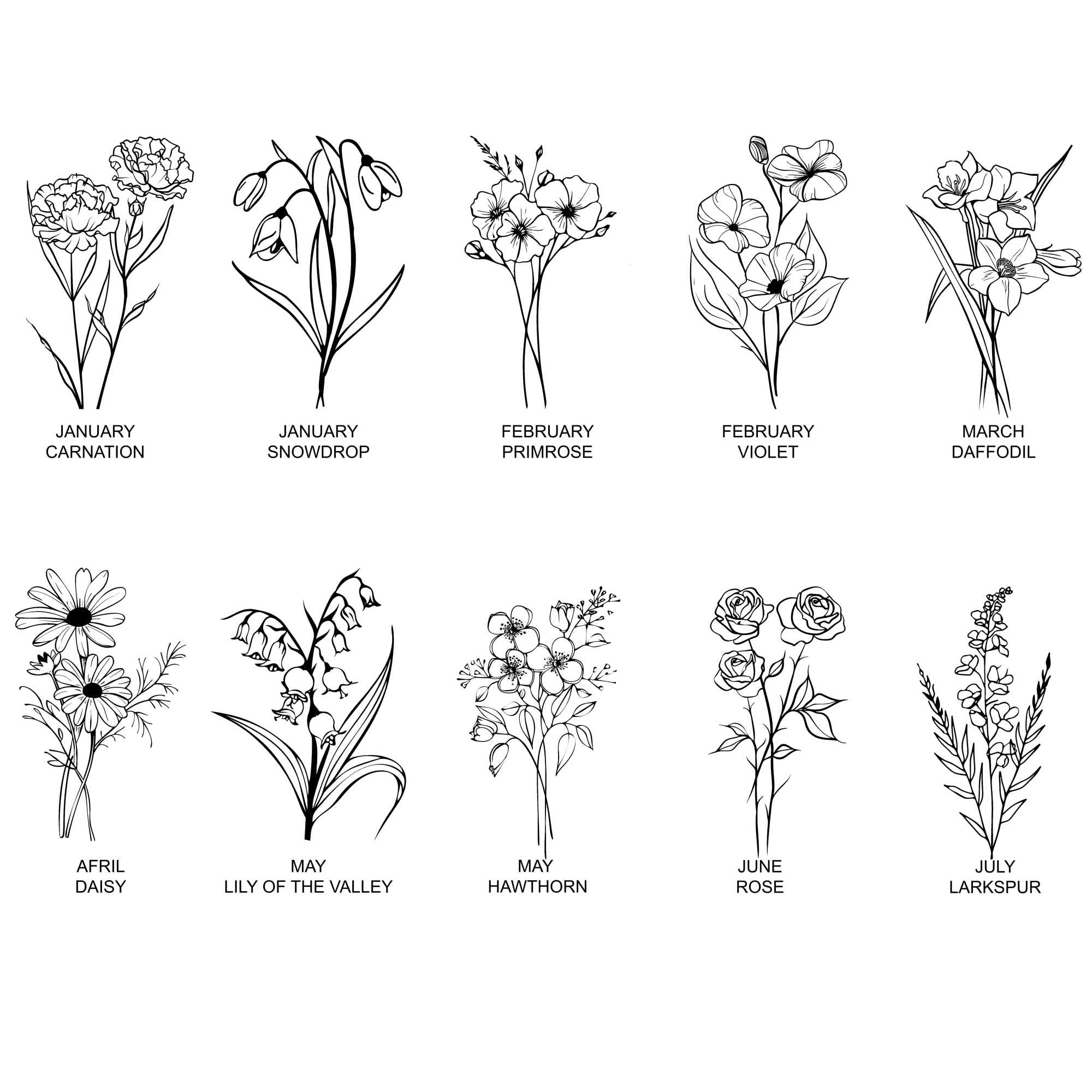 Snapklik.com : Thinkor 20 PCS Bookmark, Laminated Birth Flower Bookmark ...
