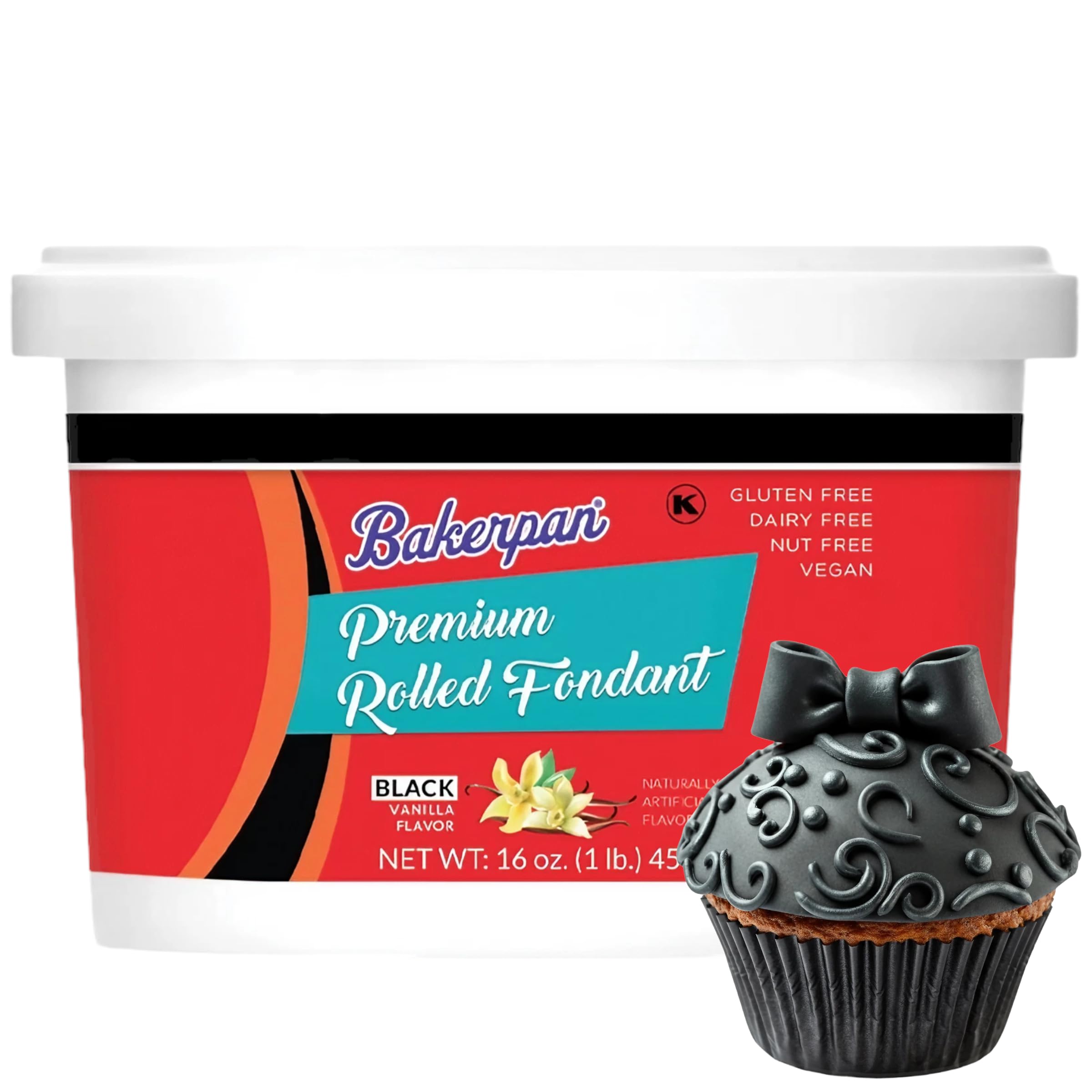 Amazon.com: Bakerpan Premium Rolled Black Fondant for Cake Decorating ...
