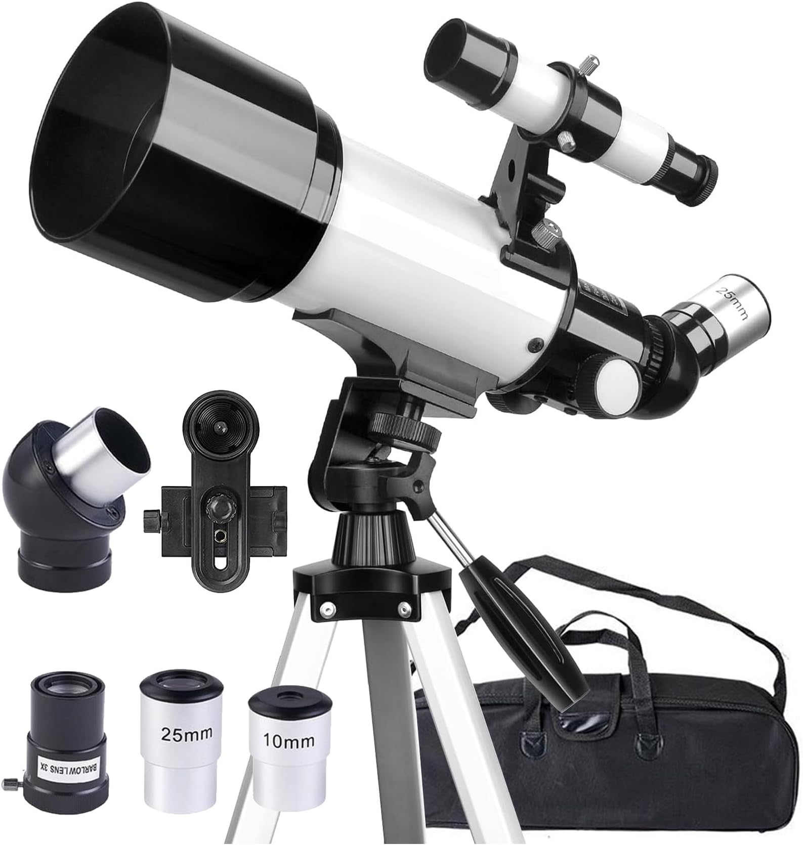 Misilmp Astronomical Telescope for Adults - 70mm Aperture 400mm Portable Refractor With Tripod ...