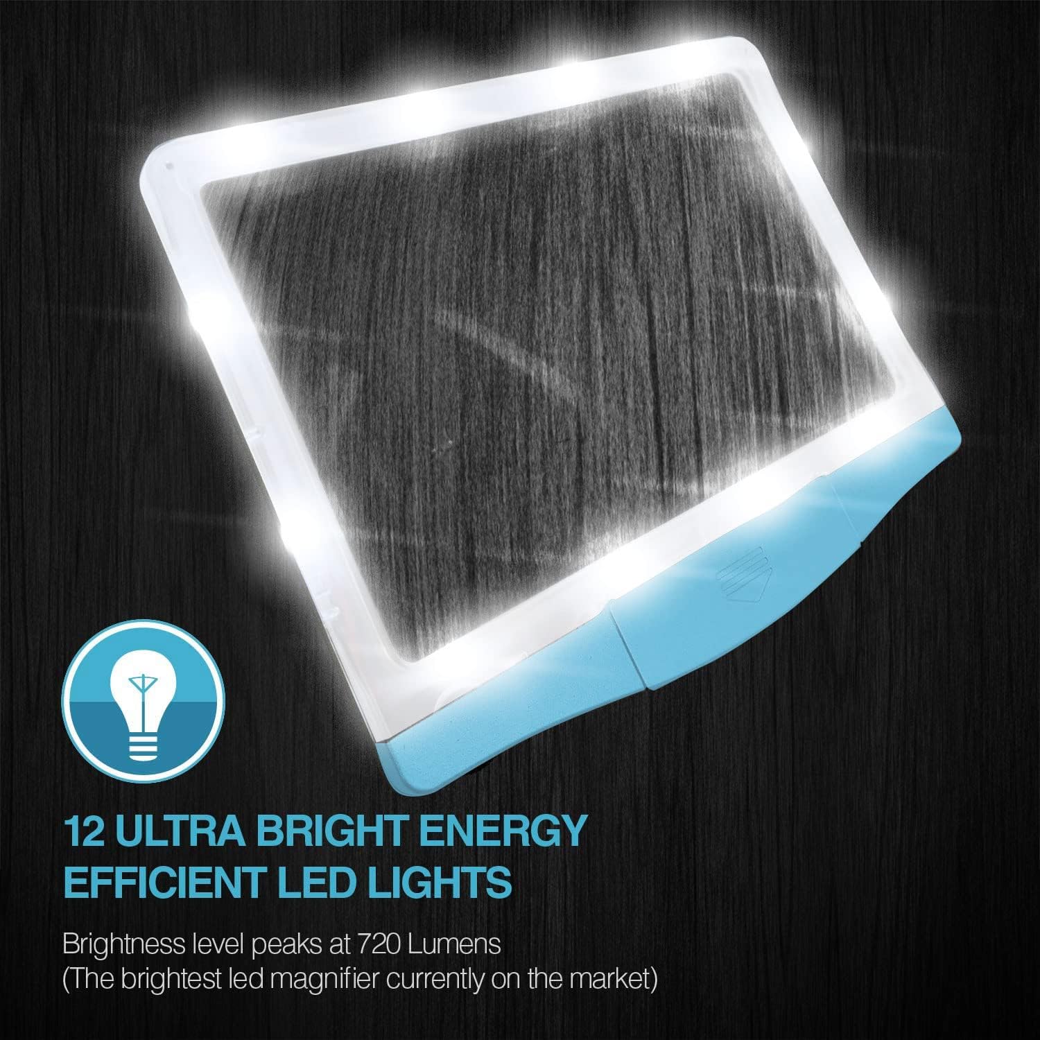 4X Large Ultra Bright LED Page Magnifier with Anti-Glare Lens & Fully ...