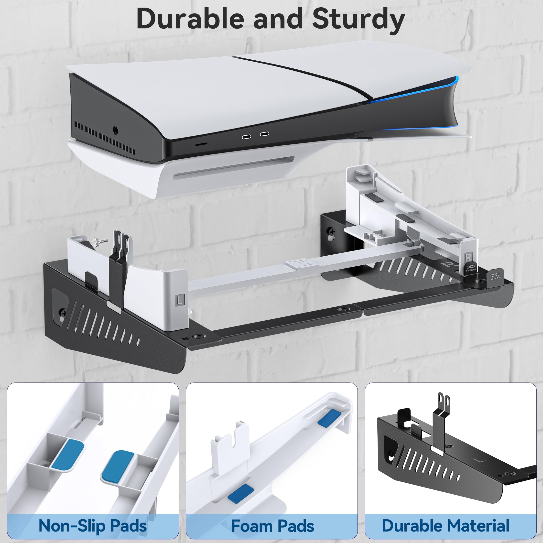 Snapklik.com : Kosker PS5/PS5 Slim Wall Mount Kit Horizontal, Shelf ...