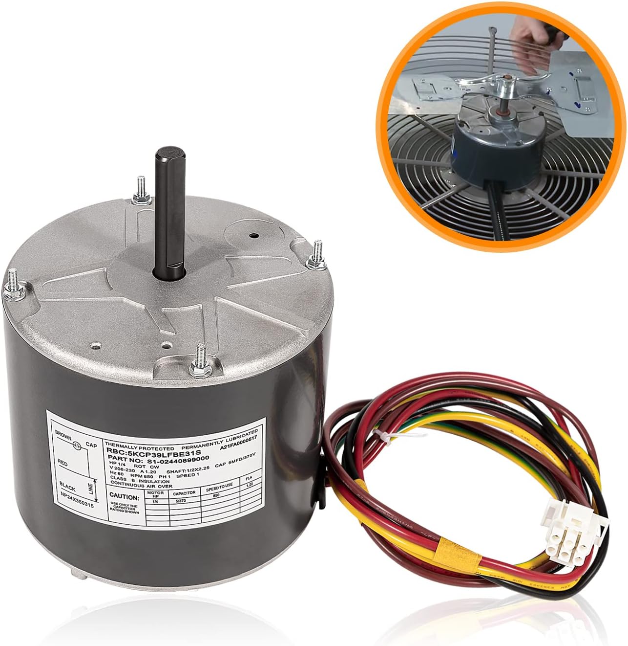 F48E06A48 - York OEM Condenser Fan Motor - 1/4 HP 230 Volt ...