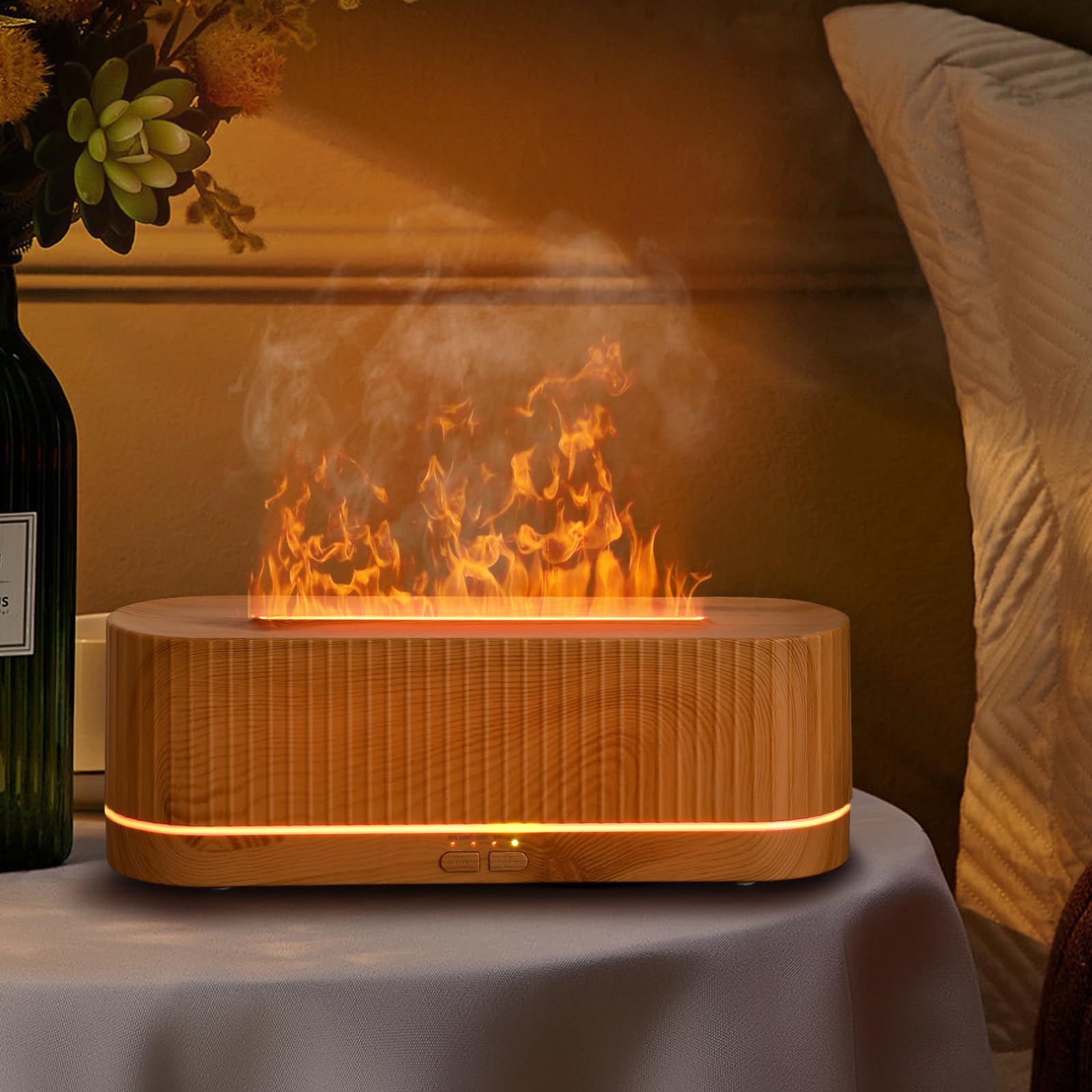 Amazon.com: Essential Oil Diffuser，Colorful Flame Fire Diffuser ...