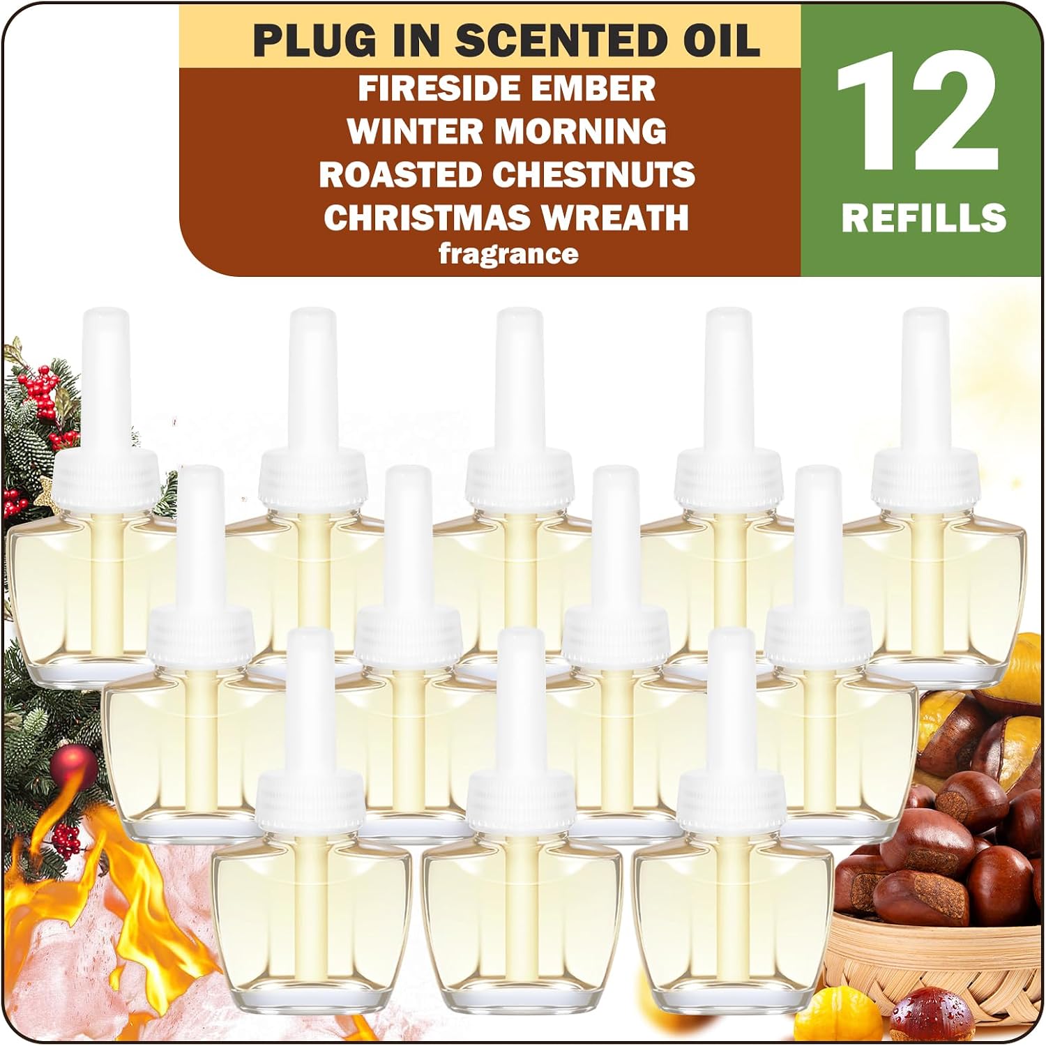 SCENTORINI Plug-In Air Freshener Refill Value Pack – 12 Bottles (4 ...