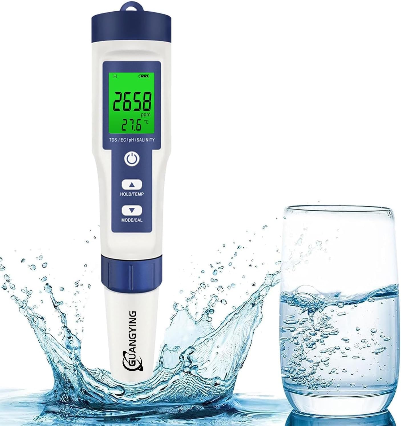 GuangYing 5 in 1 PH Meter,PH/TDS/EC/Salinity/Temp Meter for Water, High ...