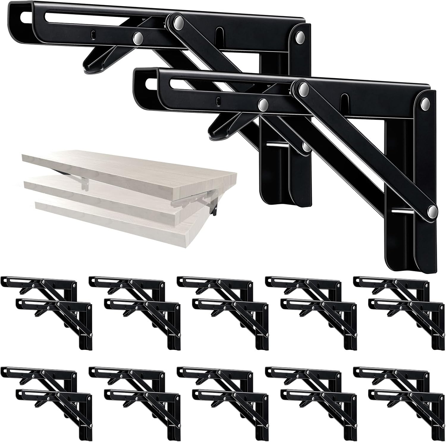 Amazon.com: Blulu 20 Pcs Black Sturdy Folding Table Brackets ...