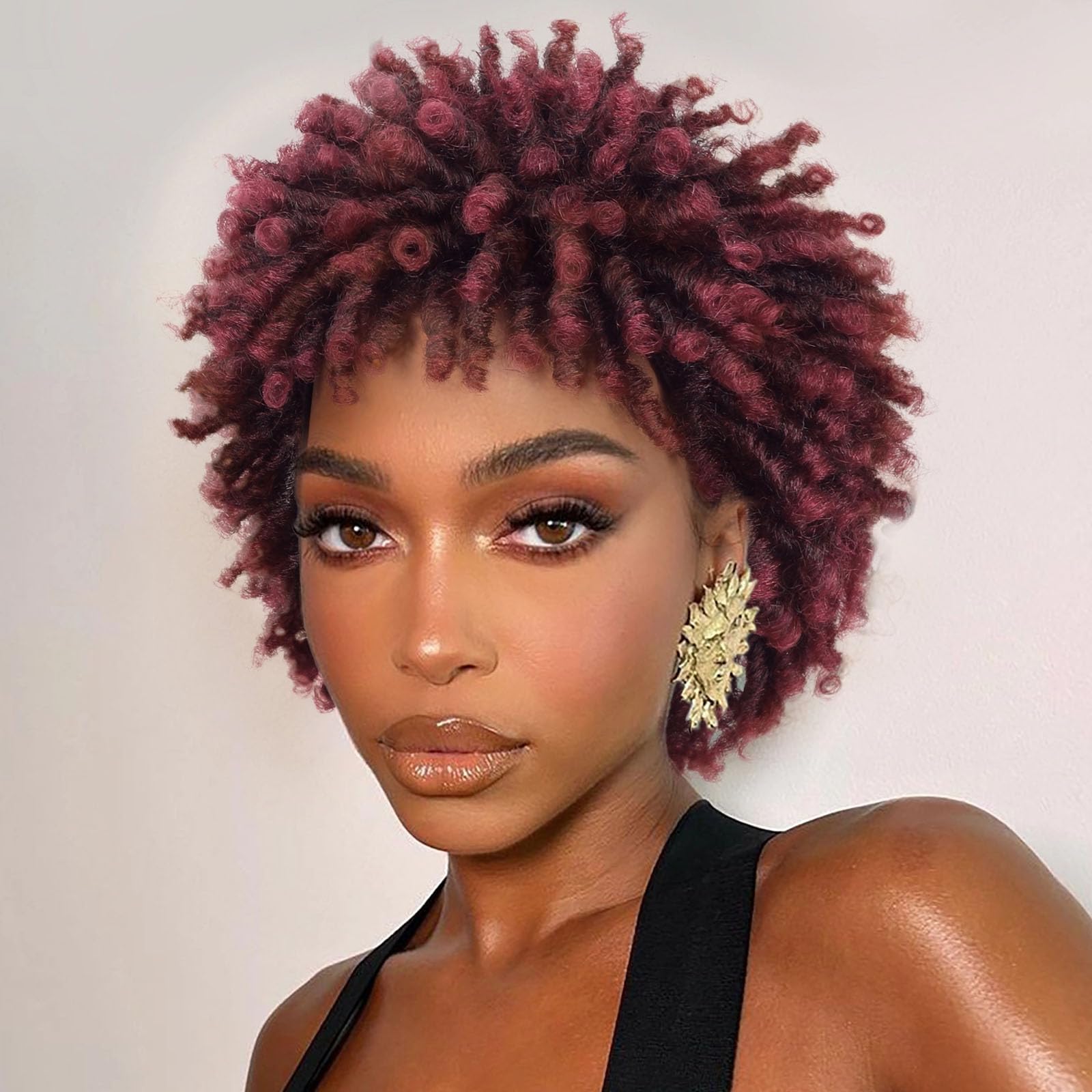 Amazon.com : WIGER Soft Faux Locs Hair Wigs Twisted Short Dreadlock Wig ...