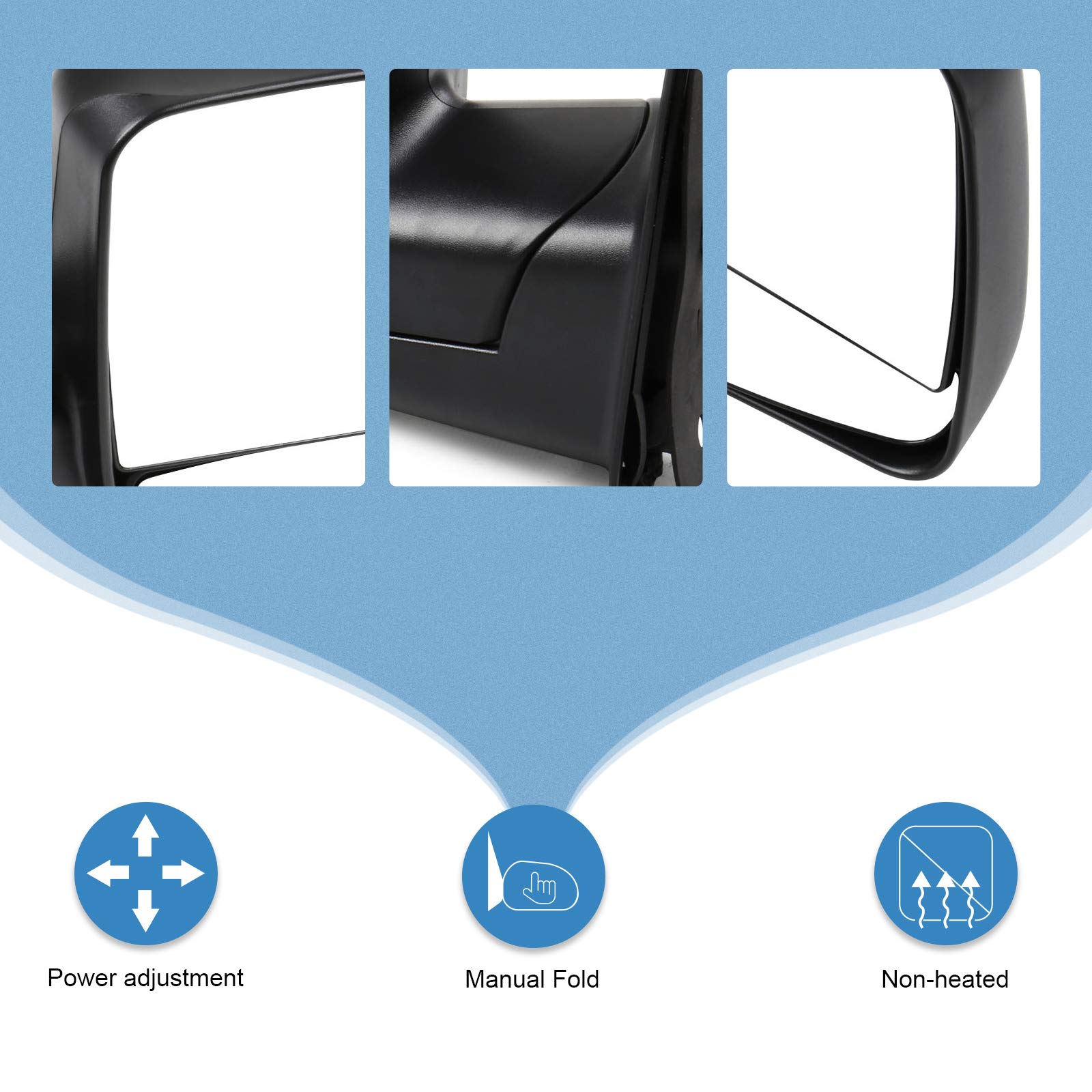 ECCPP Passenger Side Mirrors, Right Rear View Mirrors fit 2003-2013 For ...