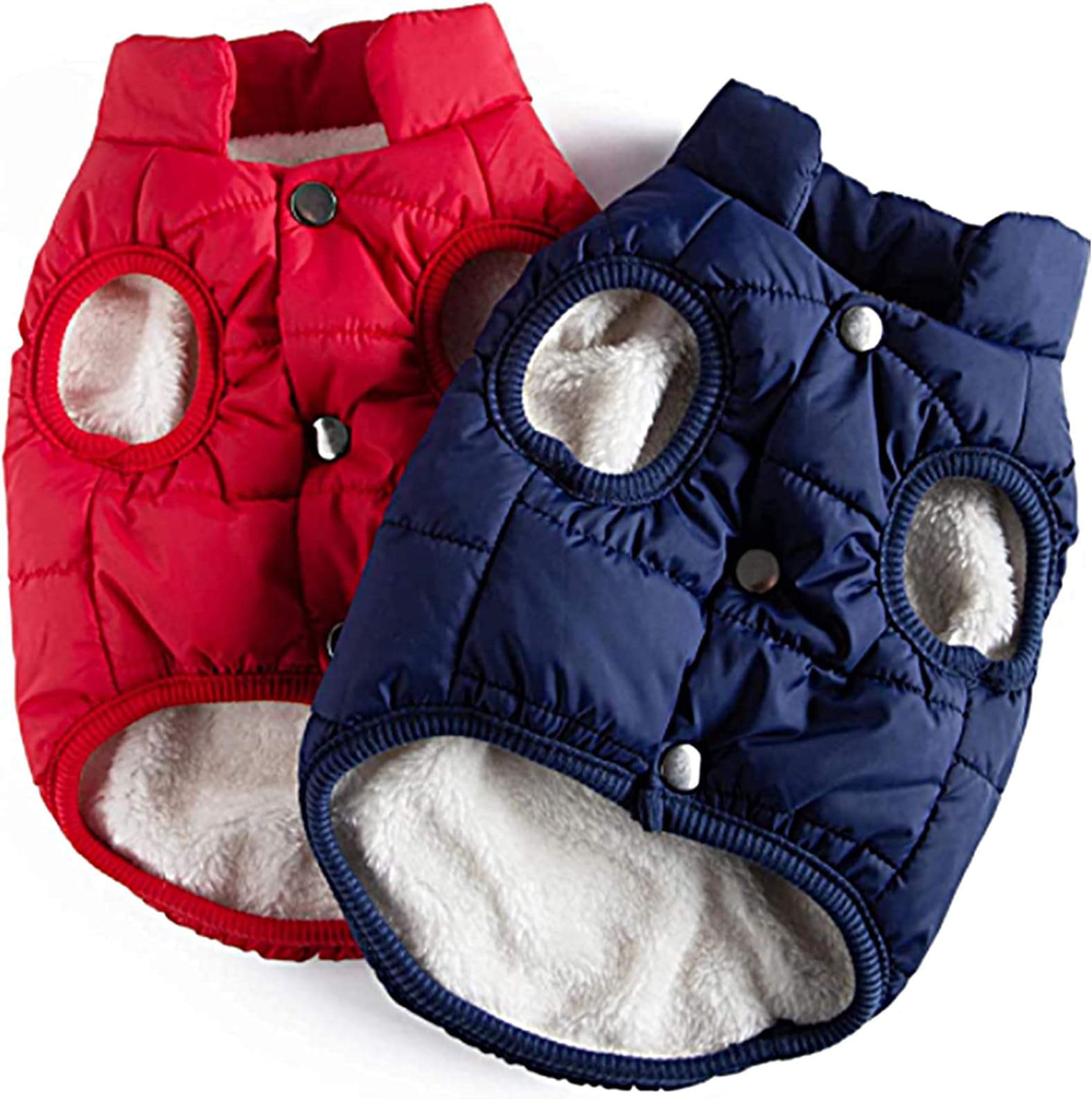 Amazon.com : 2 Pieces Pet Dog Jacket 2 Layers Fleece Lined Dog Jacket ...
