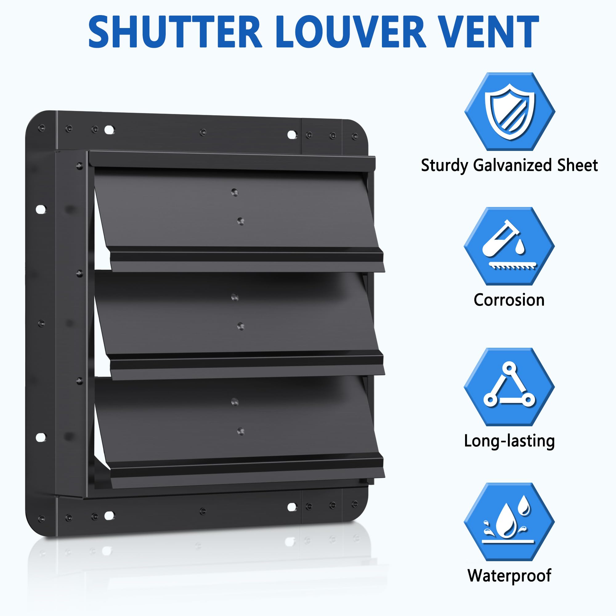 Snapklik.com : 10 Inch Aluminum Automatic Shutter Louver Vent