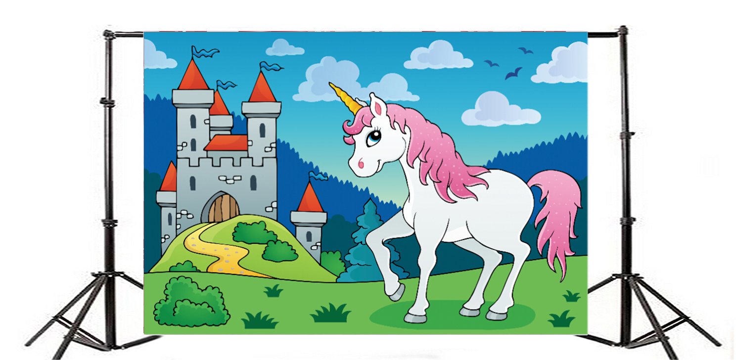 Buy Yeele 7x5ft Magical Unicorn Photography Backdrop Cartoon Castle ...