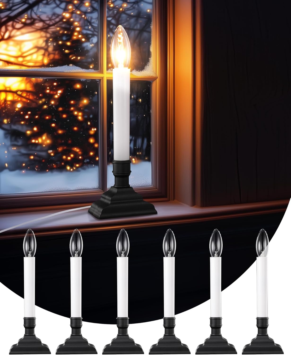Amazon.com: SURAIELEC 6 Pack Plug-in Window Candles, Dusk-to-Dawn ...