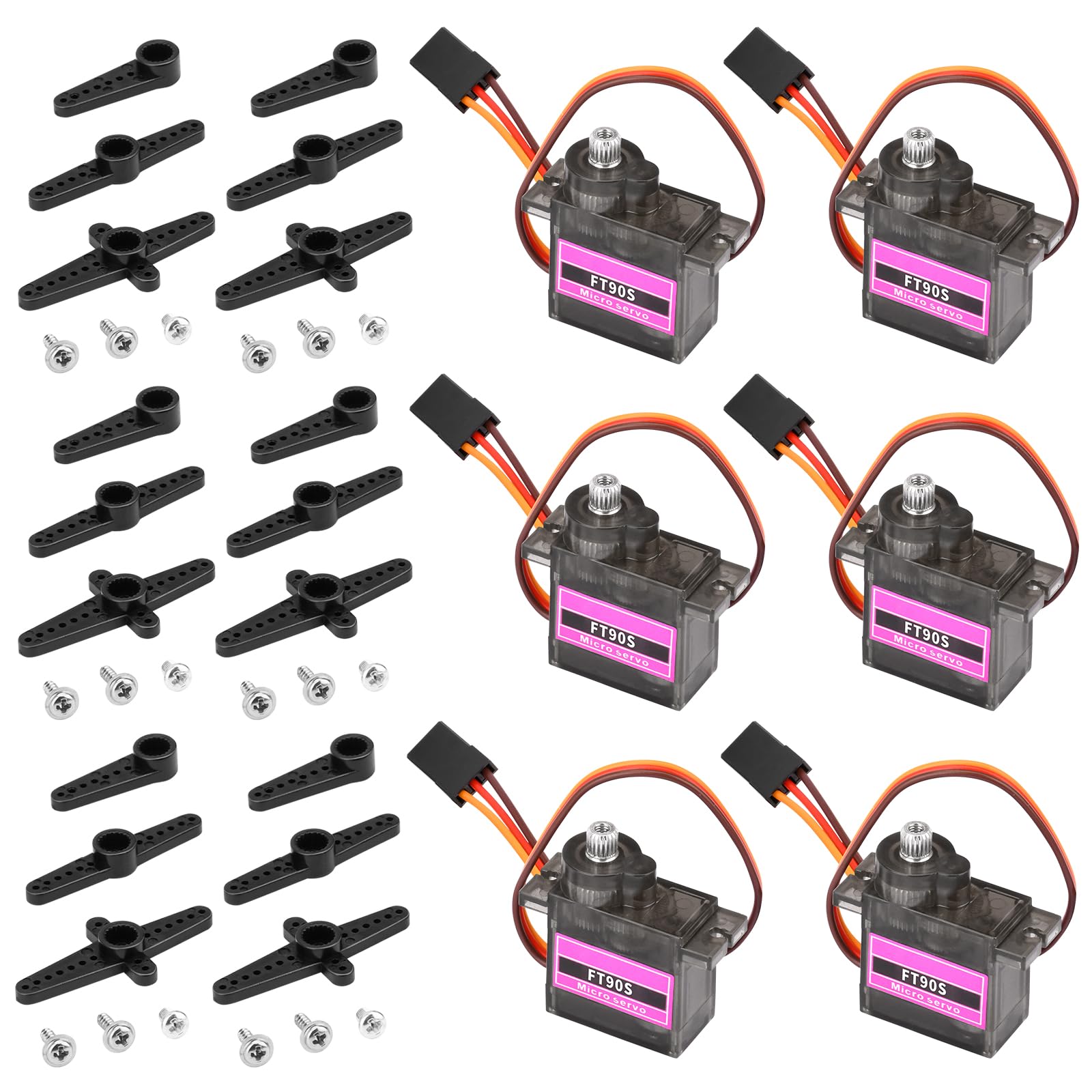 Snapklik.com : FORIOT 6Pcs FT90S 9g Micro Servo Motors