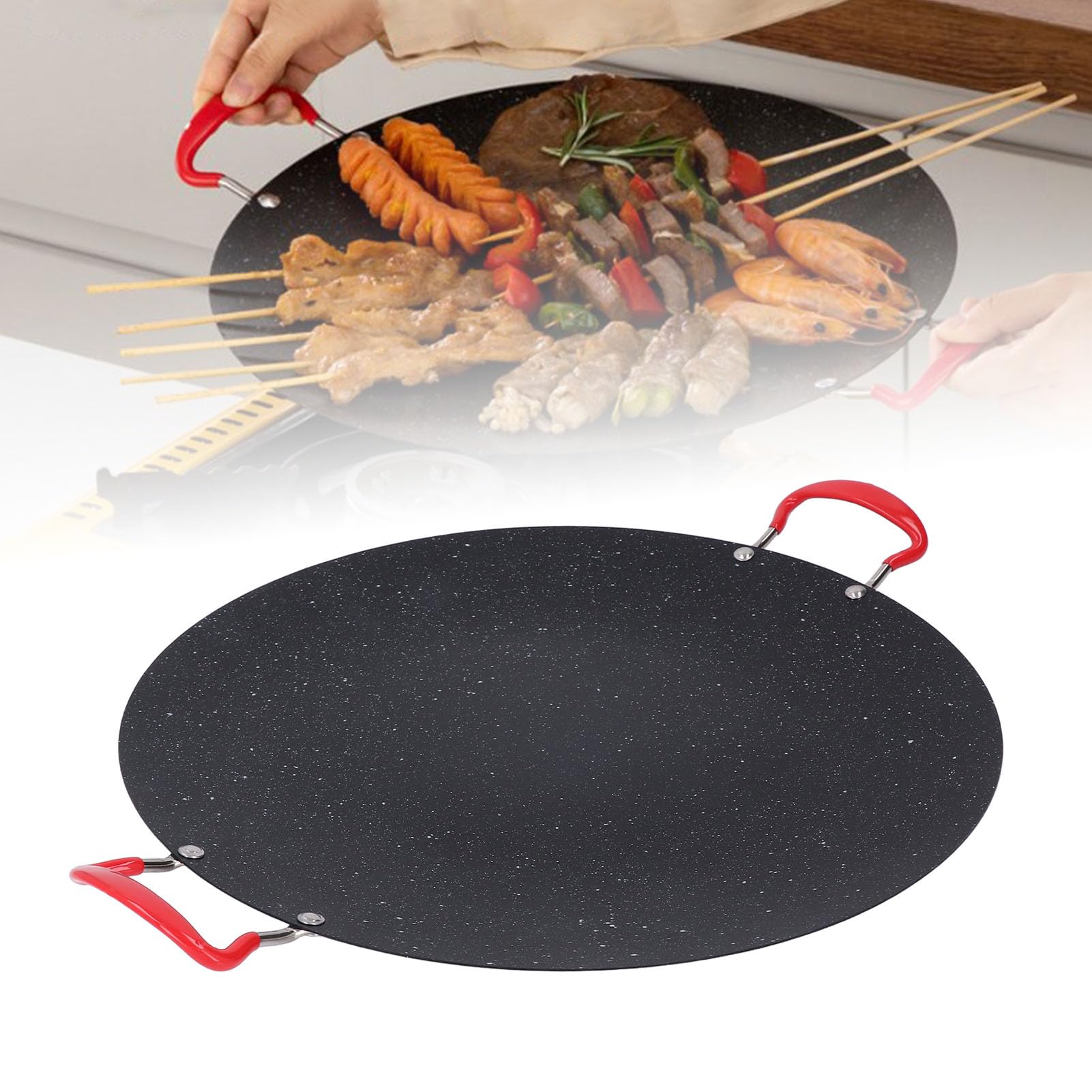 Keleday 15 Inch Korean Bbq Grill Pan Korean Grill Pan, Round Nonstick ...