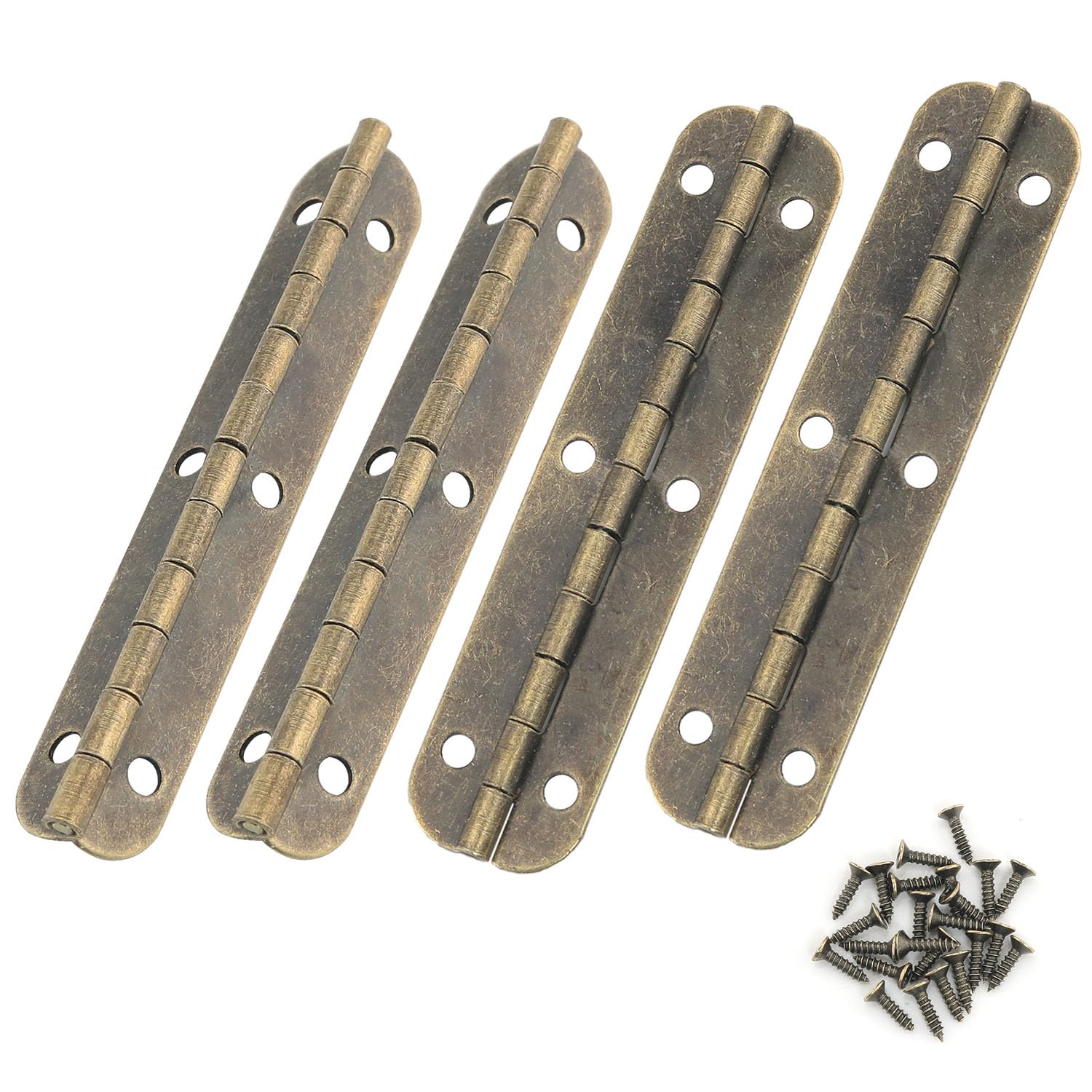ITROLLE 4PCS 180 Degree Long Bronze Plated Piano Hinges Wooden Box ...