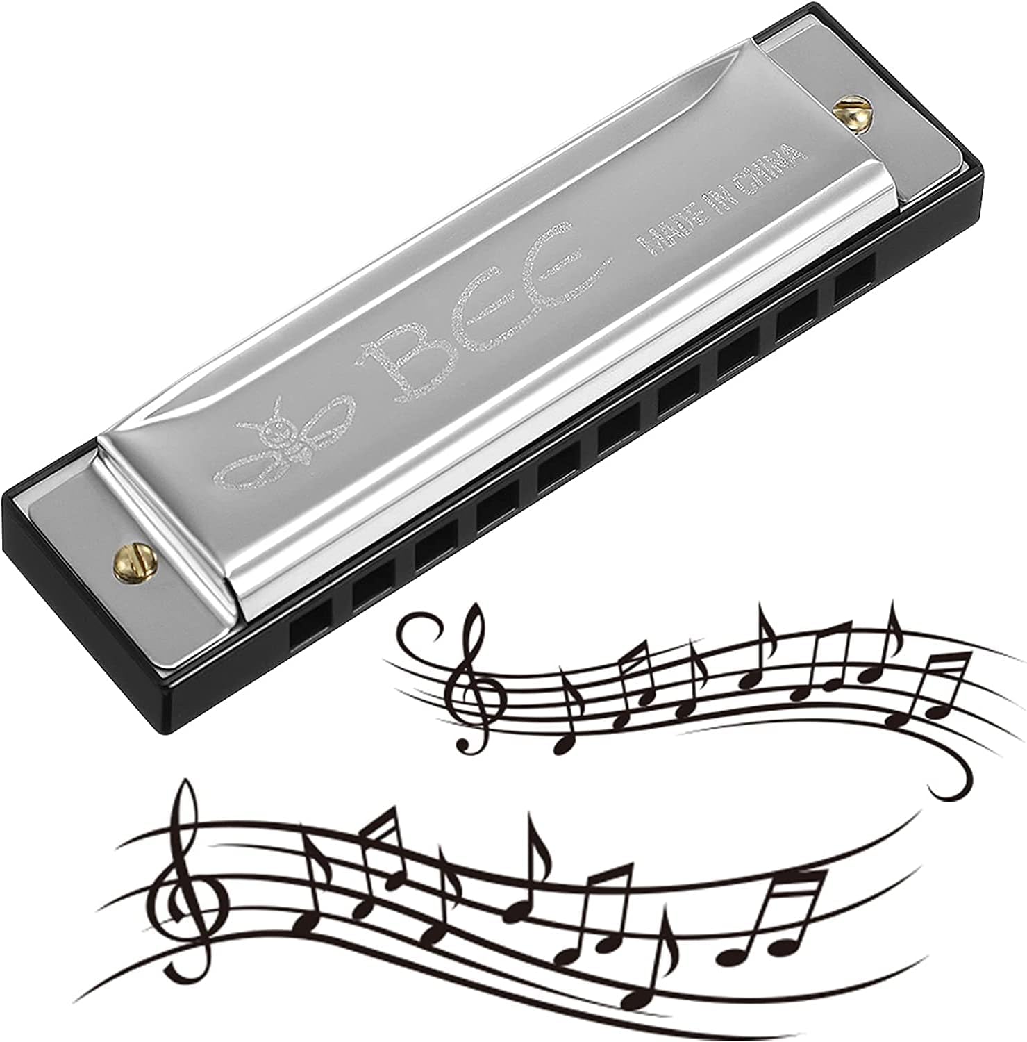 Anwenk Harmonica Key of C 10 Hole 20 Tone Diatonic Harmonica C with ...