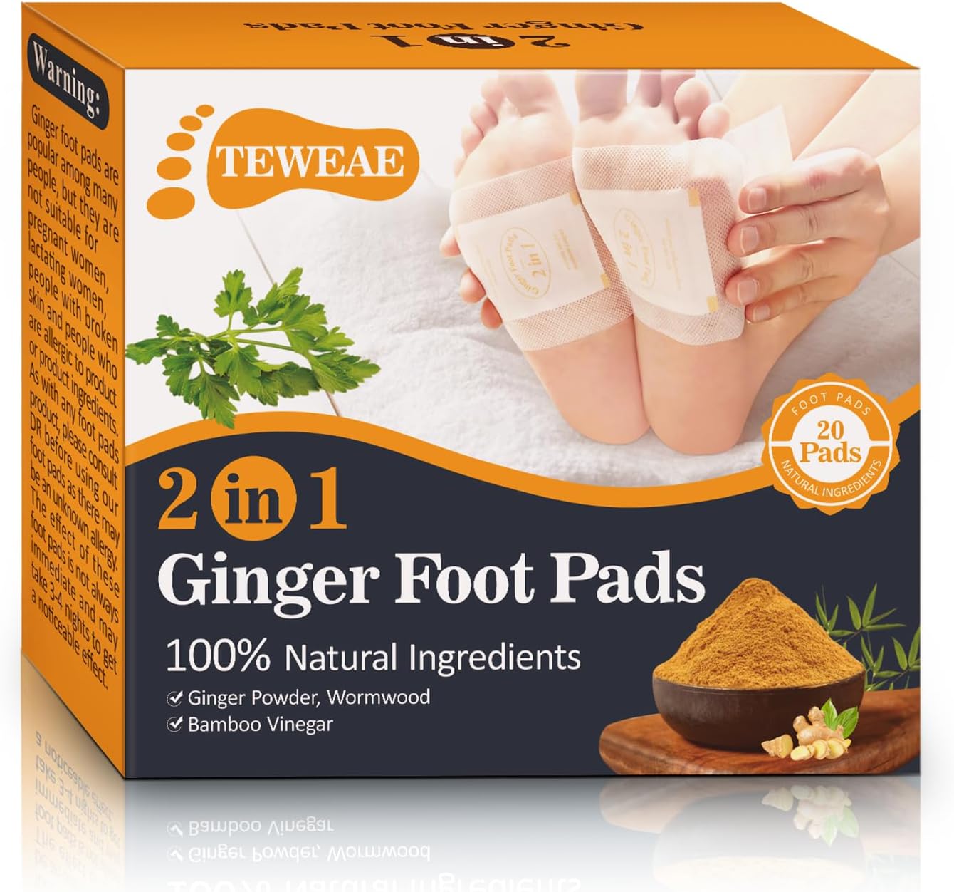 Amazon.com: TEWEAE 2 in 1 Foot Pads, 20 Pads Tear and Use Pure Ginger ...