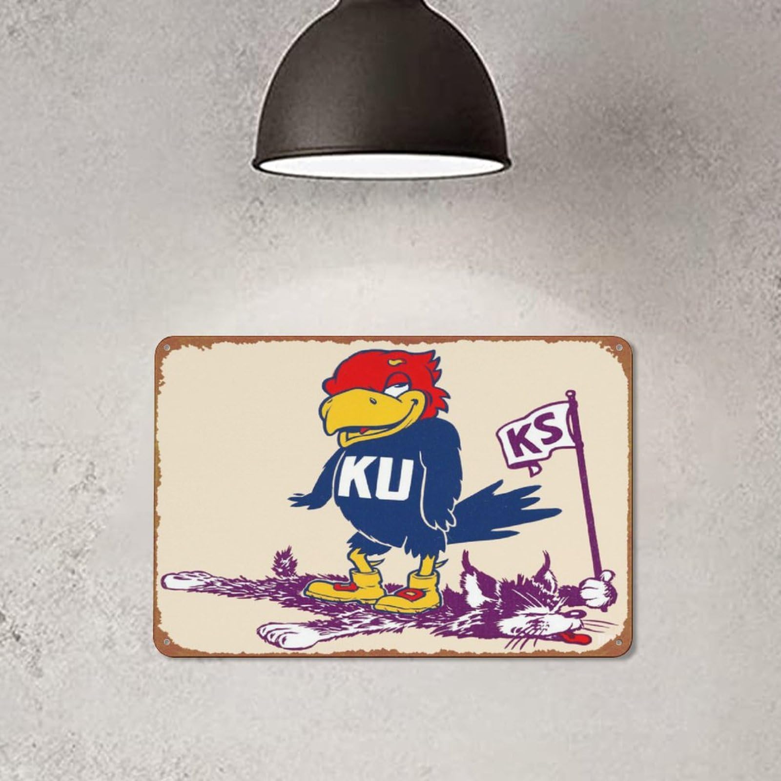 Snapklik.com : Fifties Kansas Jayhawk Cartoon Art Tin Poster, Ideal ...