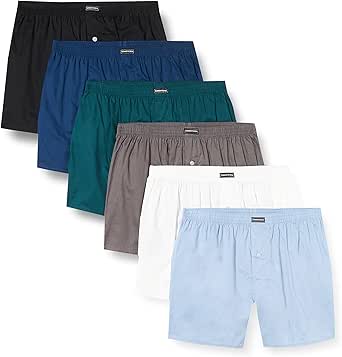 Lower East Men's American Style Boxers (Pack of 6) : Amazon.co.uk: Fashion