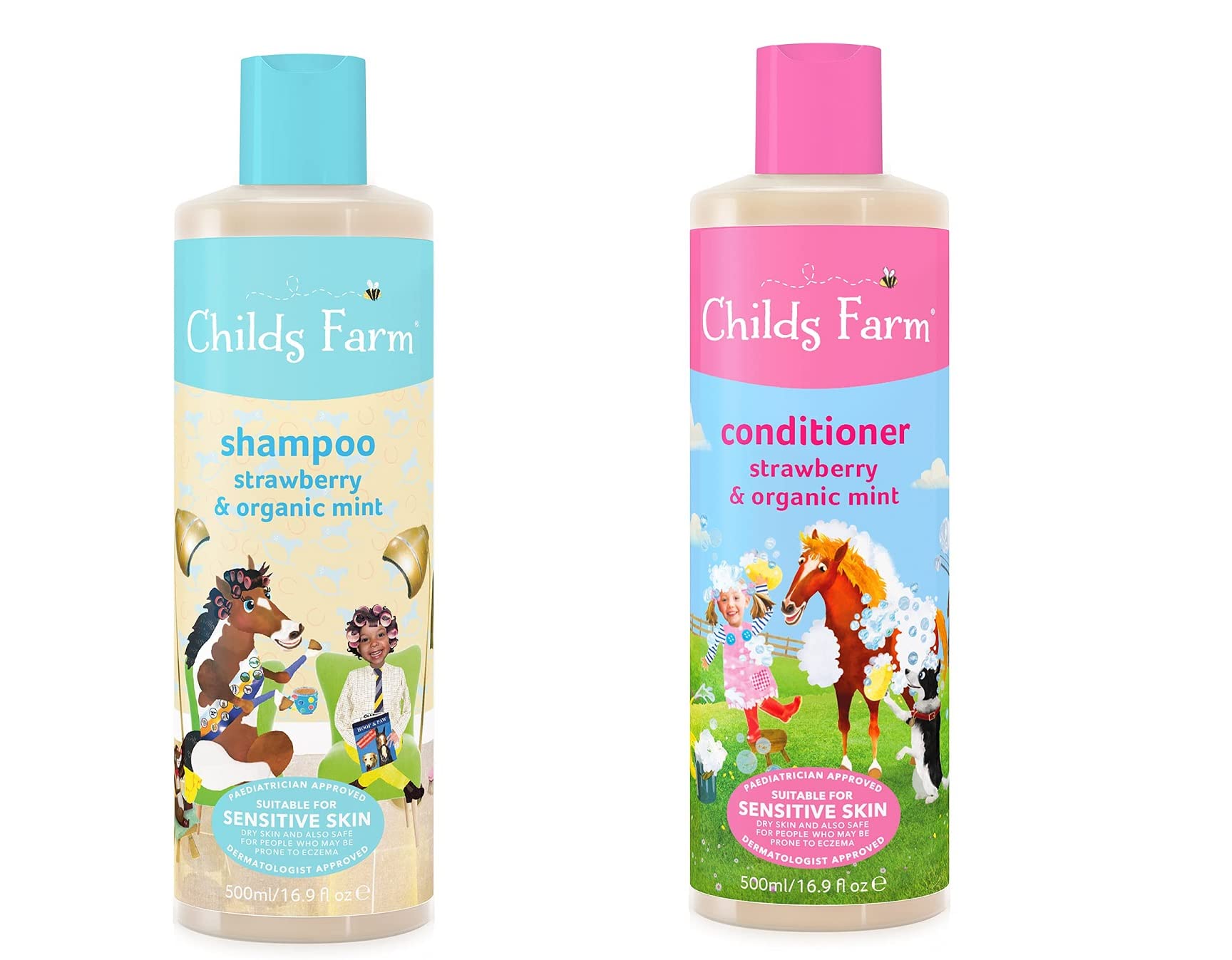 Childs Farm Shampoo and Conditioner Strawberry and Organic Mint, 500ml ...