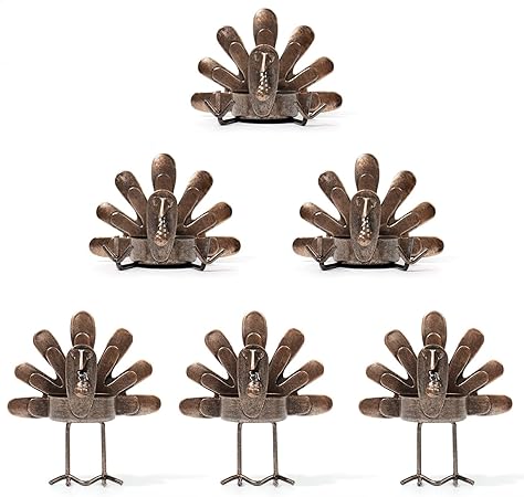 Amazon.com: Rocinha Thanksgiving Turkey Candle Holder, Set of 6 Tea ...