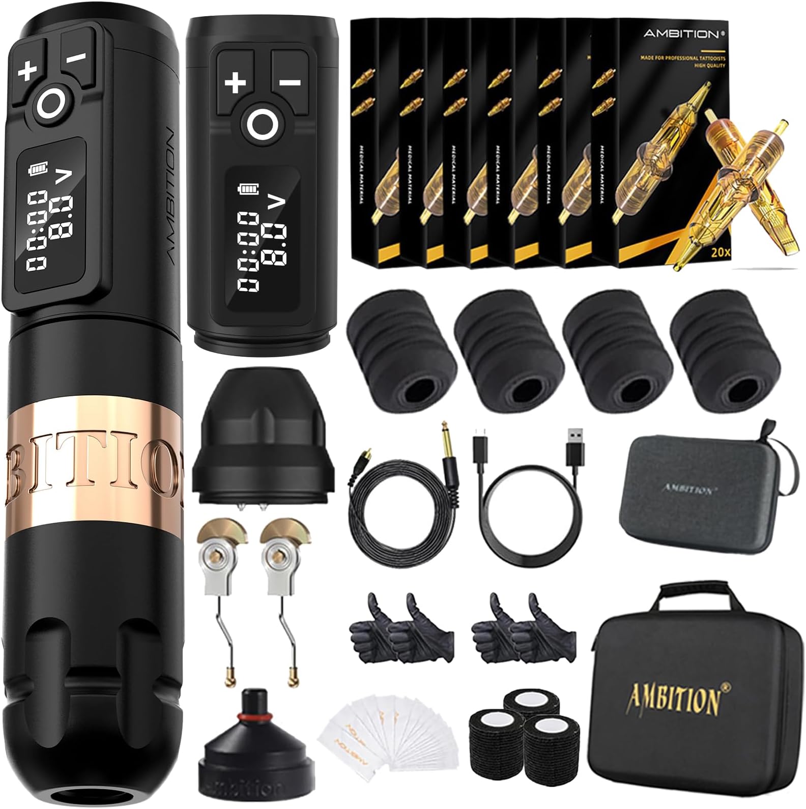 Amazon.com: Ambition Soldier Tattoo Kit - Wireless Tattoo Machine Kit ...