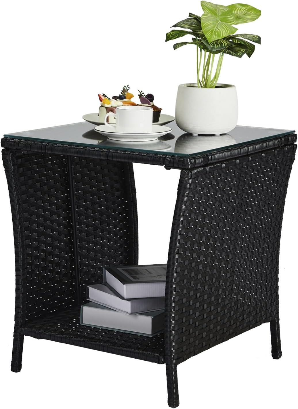 Amazon.com : Christopher Knight Home Adriana Outdoor PE Wicker Accent ...