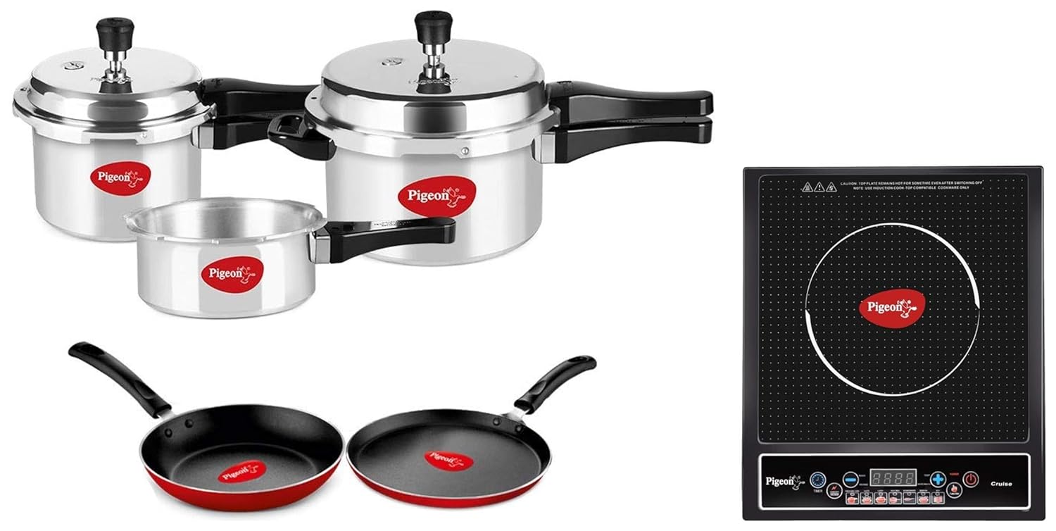 Buy Pigeon by Stovekraft Aluminium Outer Lid Pressure Cooker Cooker 2,3 ...