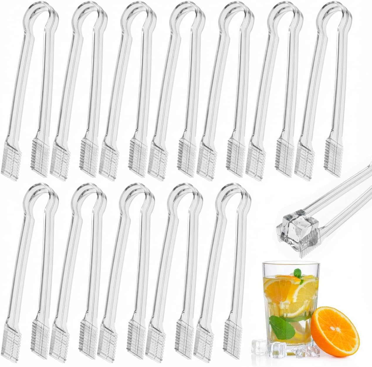 Amazon.com: 12 Pack Clear Small Serving Tongs For Buffet - Mini Plastic ...