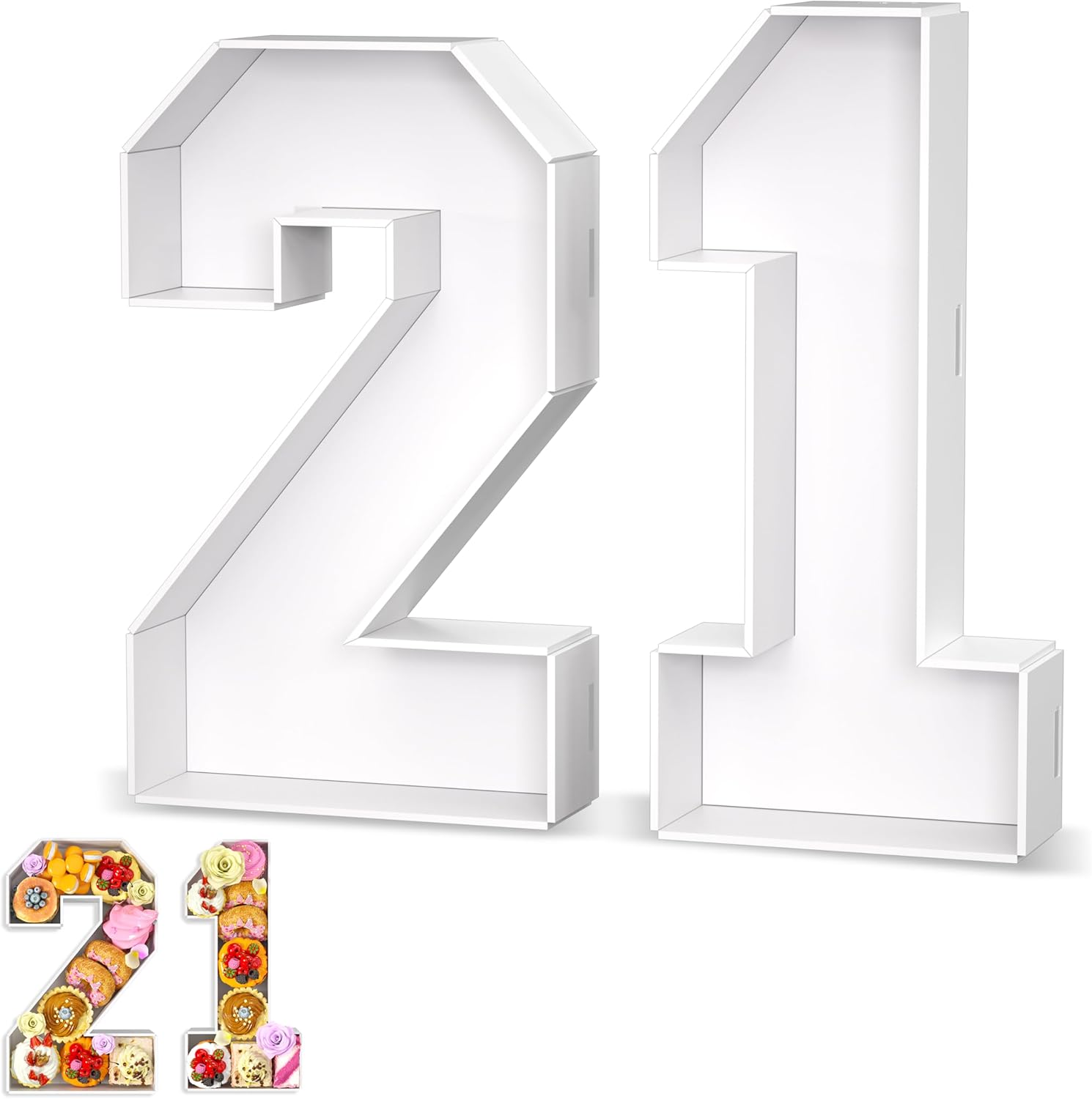 Amazon.com: Paready 13.78'' Fillable Cardboard Number 21, Charcuterie ...