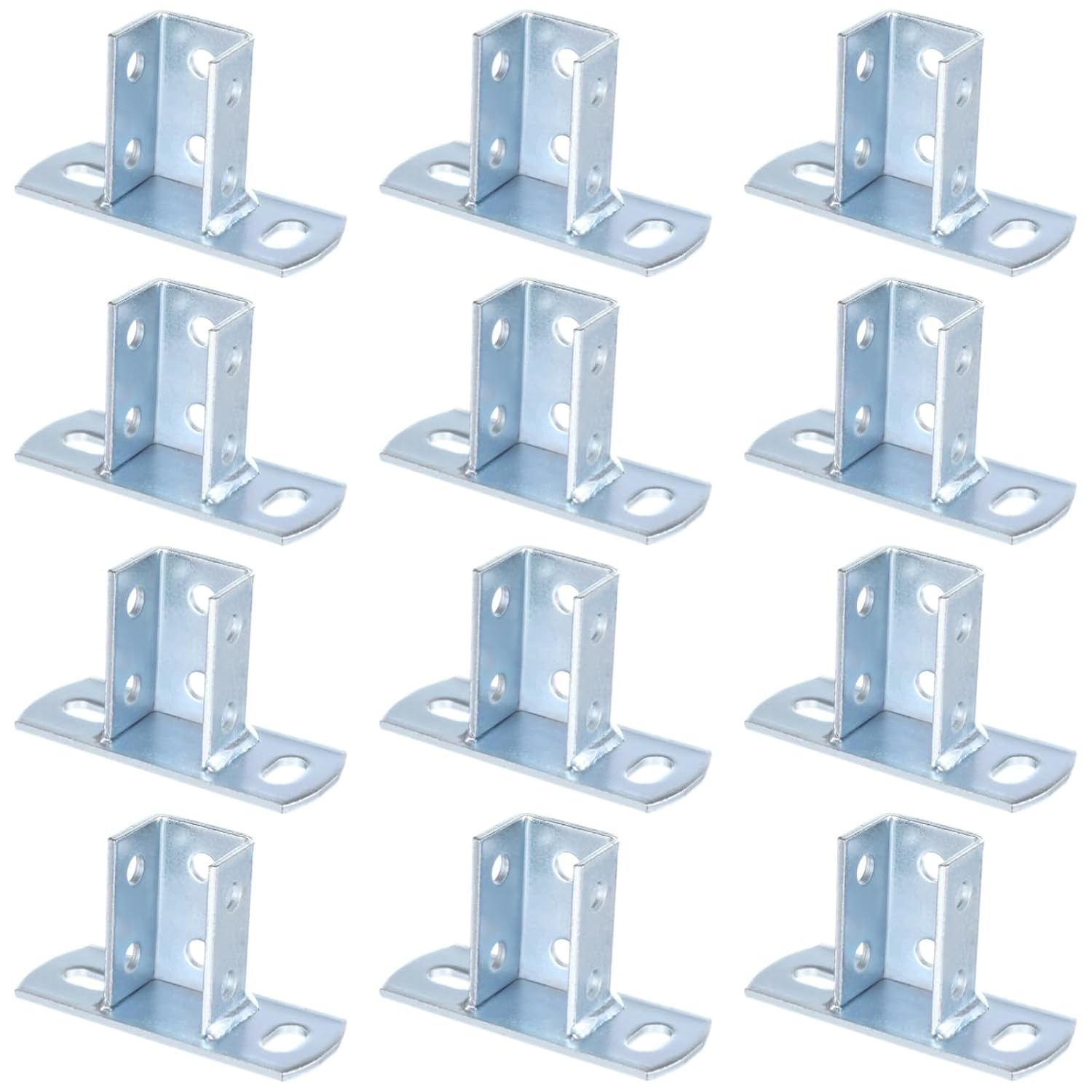 12 PCS Strut Post Bases, 2 Slotted Holes U Post Base for 1-5/8 Inches ...