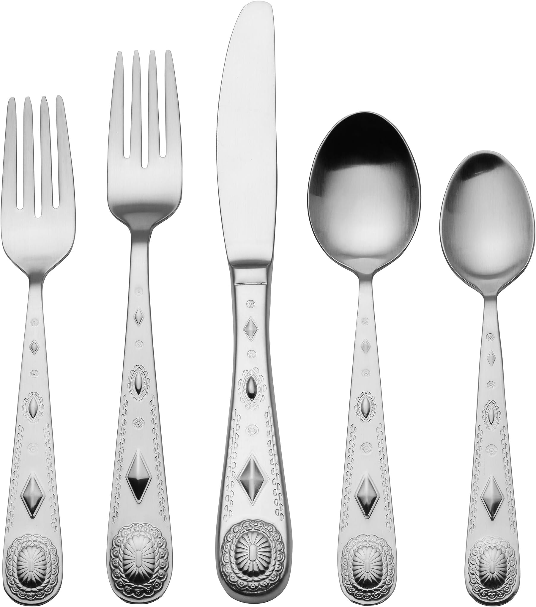 Amazon.com | Wallace Taos 45-Piece Stainless Steel Flatware Set ...