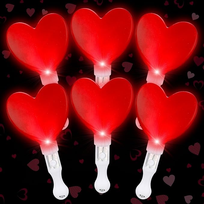 Amazon.com: MiniInflat LED Heart Light up Wand Bulk with 3 Modes ...