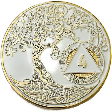 Amazon.com : 38 Year Sobriety Mint Twisted Tree of Life Gold Plated AA ...