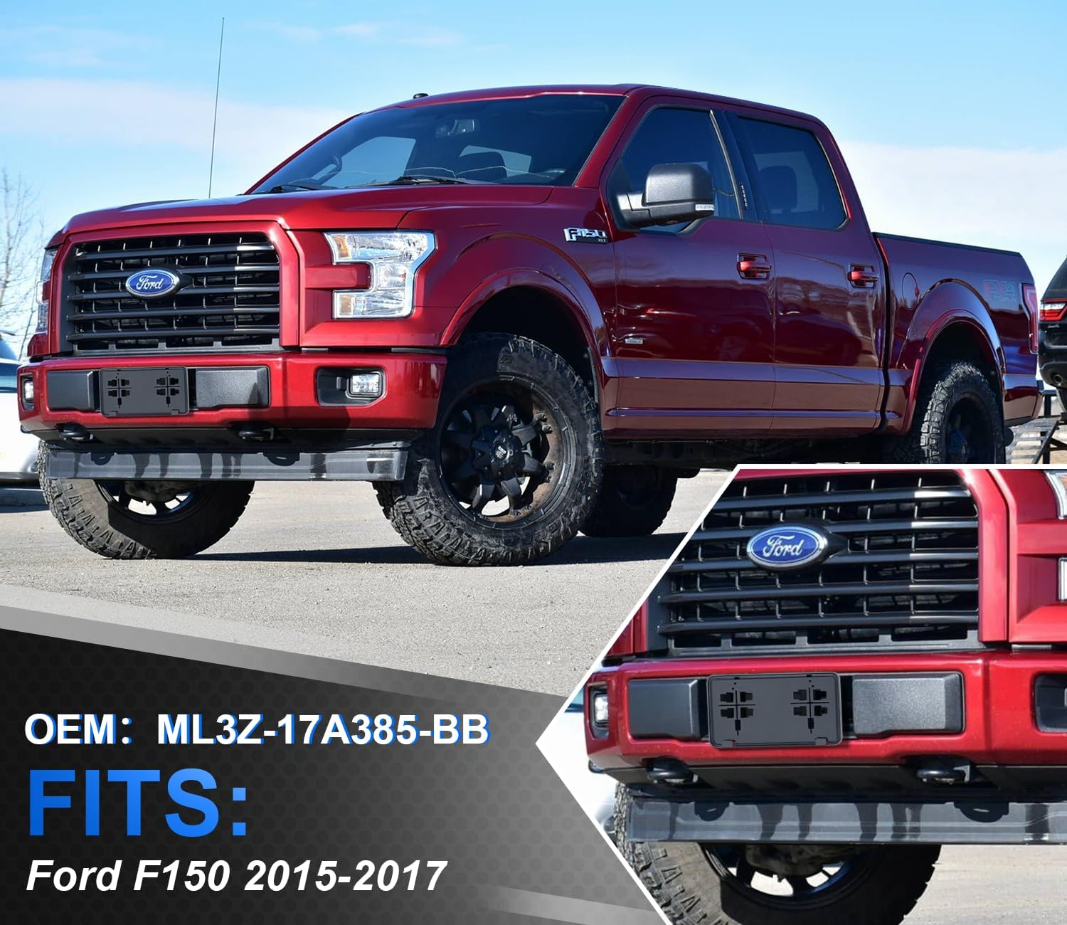 Front License Plate Frame for F150 2015-2017 Licence Plate Holder fits ...