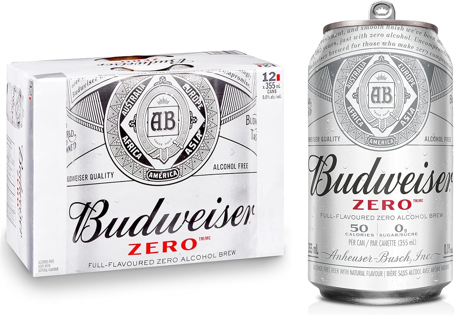Amazon.com : BUD ZERO Non-Alcoholic Beer (12 Pack of 12oz Cans) 355 mL ...