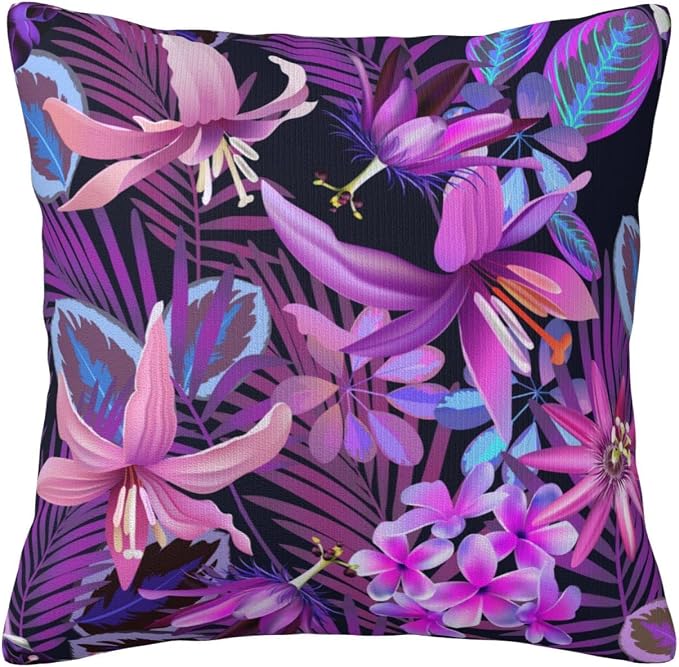 xiaoqiang Beautiful Purple Lilies and Lilacs Double Sided Pillow Covers ...
