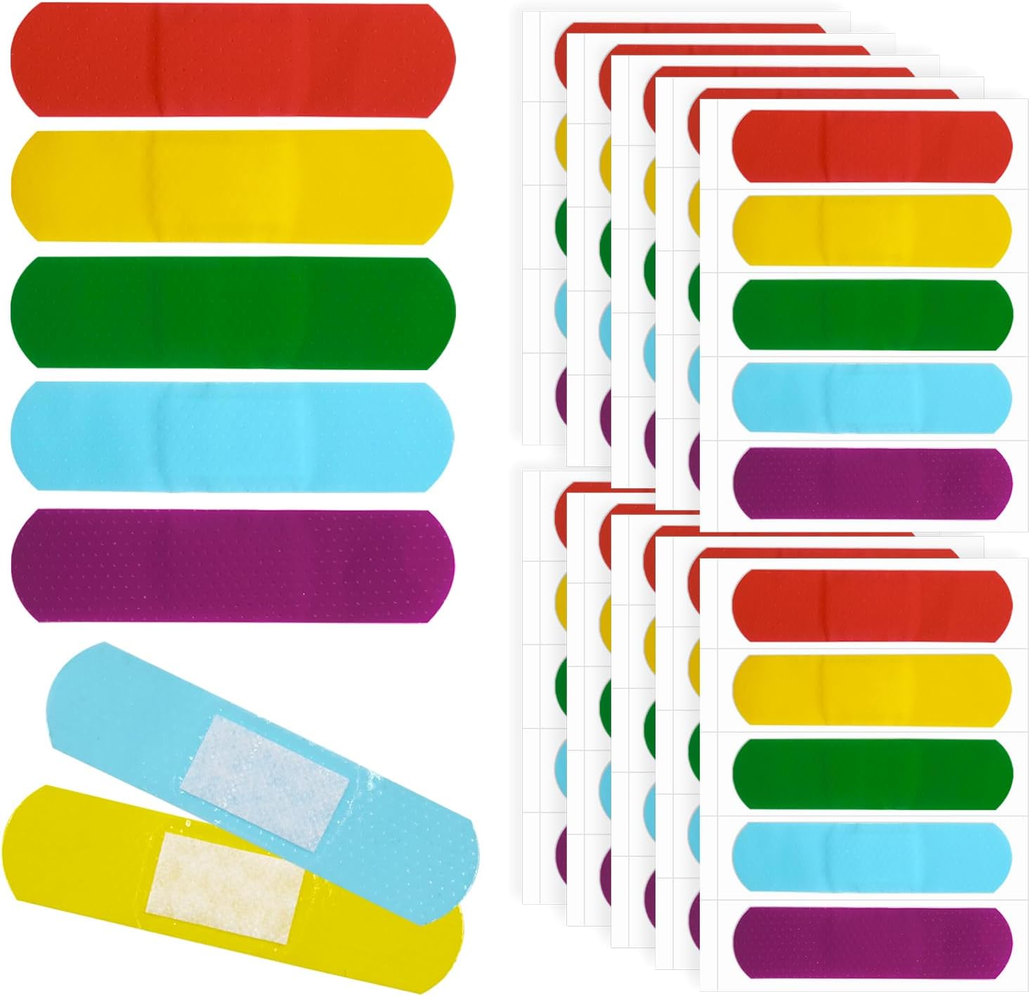 Amazon.com: AndicAge 150pcs Colorful Flexible Bandages Fabric Adhesive ...