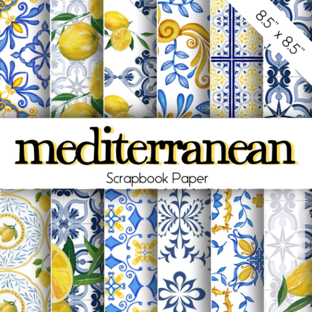 MEDITERRANEAN Scrapbook Paper: European summer inspired decorative ...