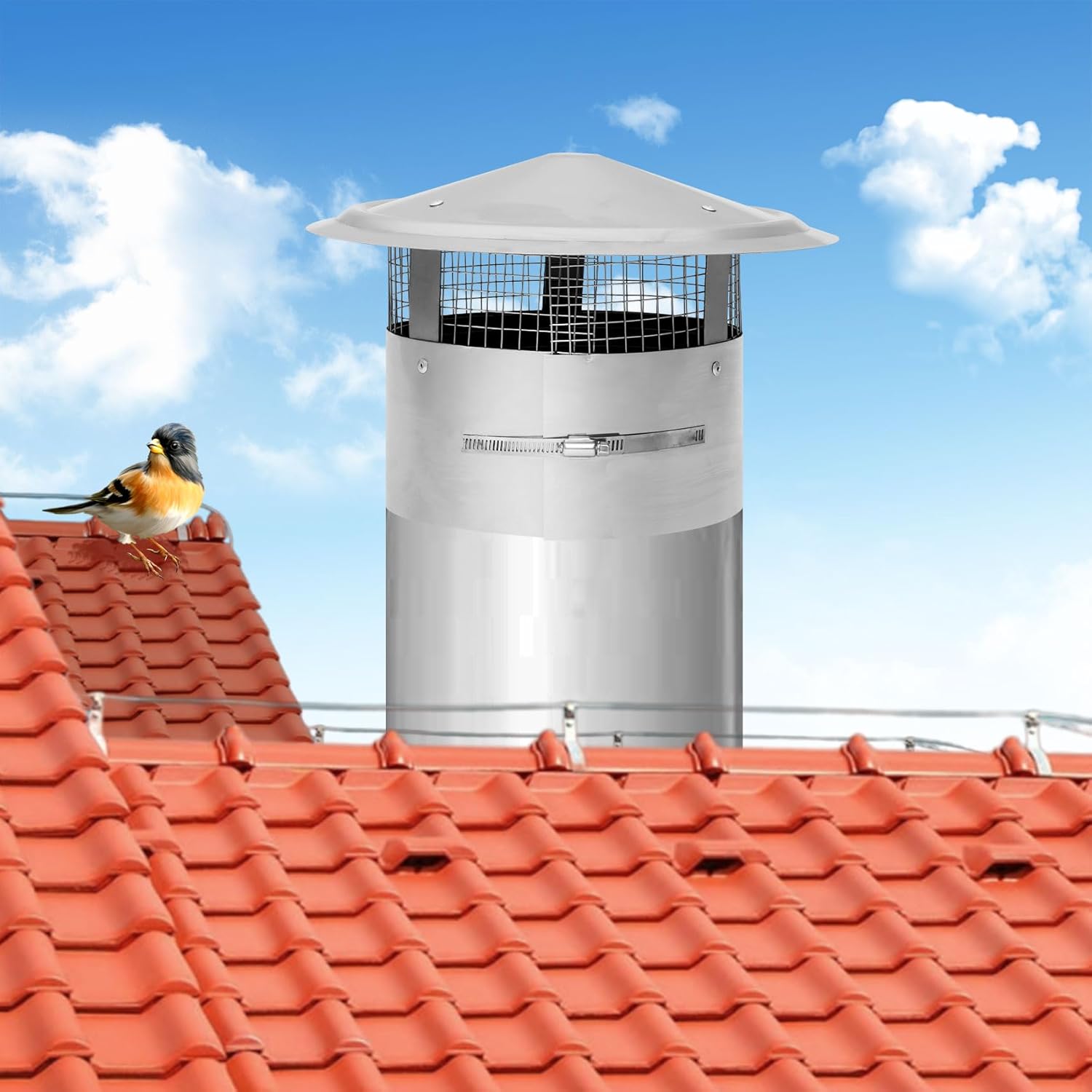 Amazon.com: Bootuu 8 Inch Round Chimney Cap, 8 Inch Tapered Top Chimney ...