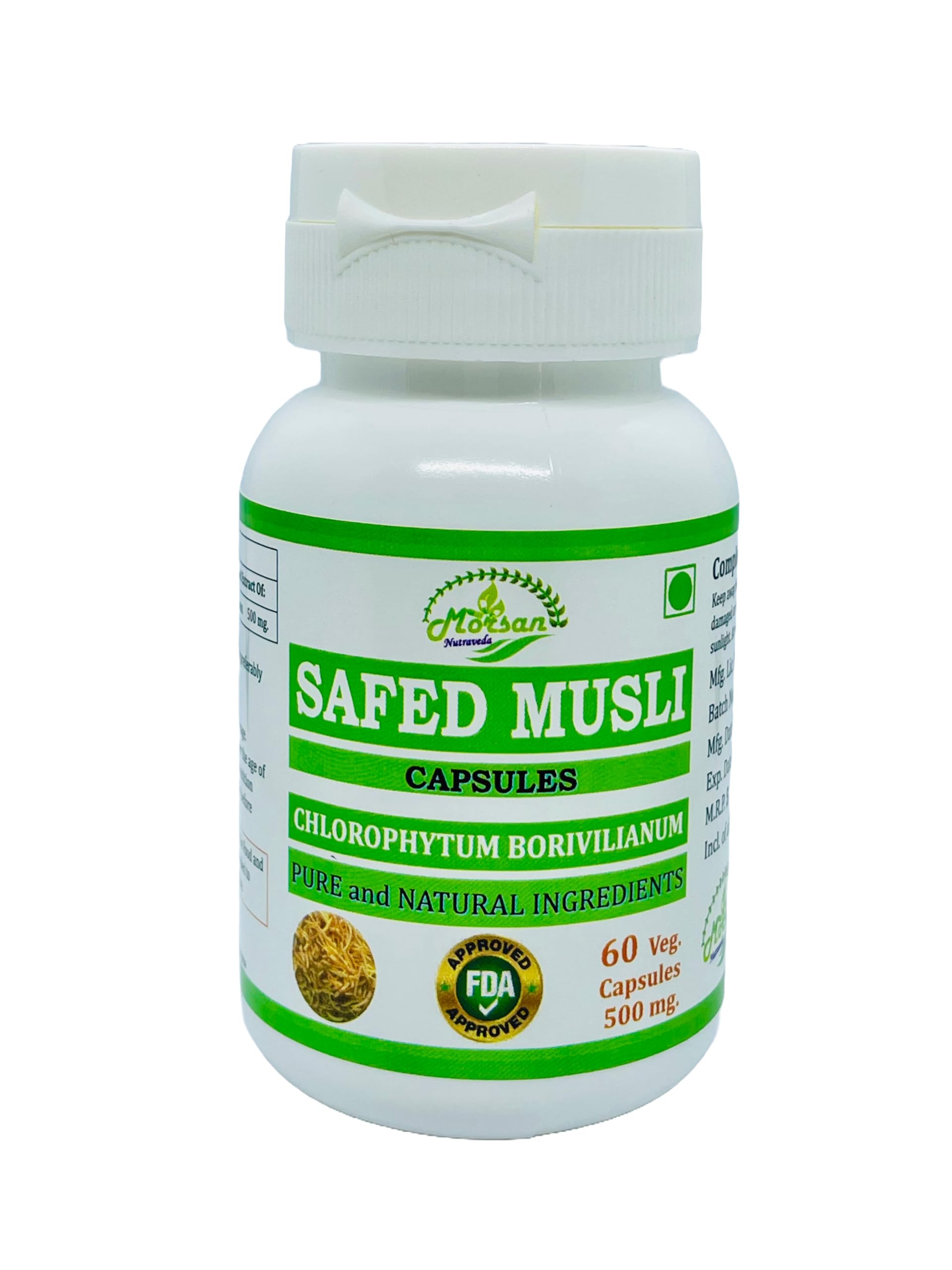 Amazon.com: Morsan Nutraveda's Safed Musli (Chlorophytum arundinaceum ...