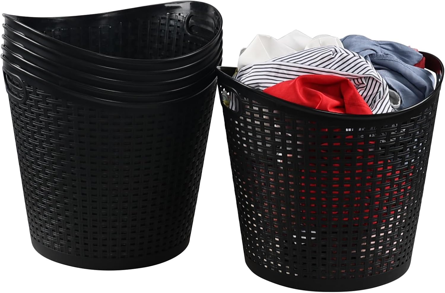 Amazon.com: Yuright 6-Pack 30 L Plastic Laundry Hamper Basket, Large ...