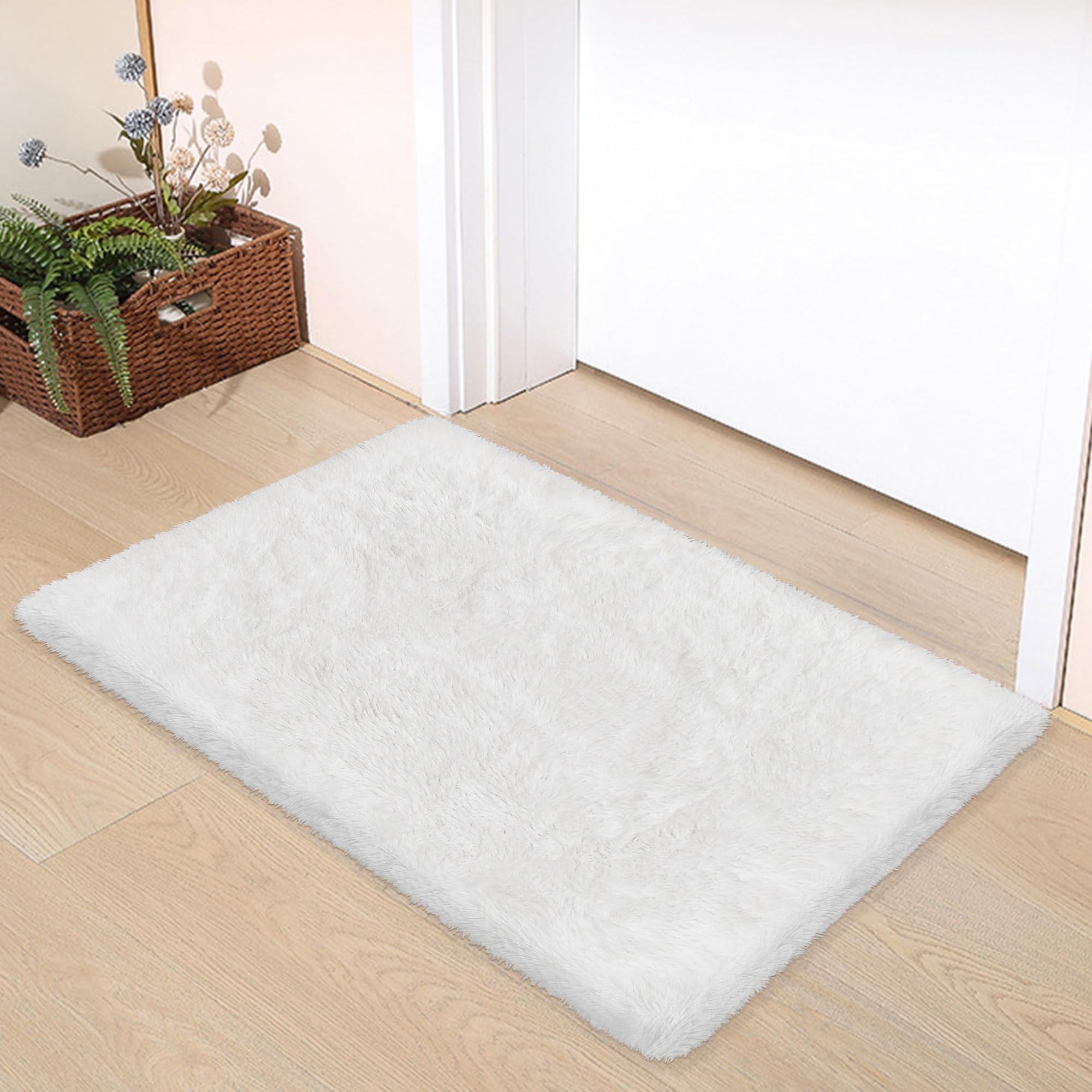 Amazon.com: TENNOLA Small Bedside White Area Rug, 2x3 ft Rug for ...