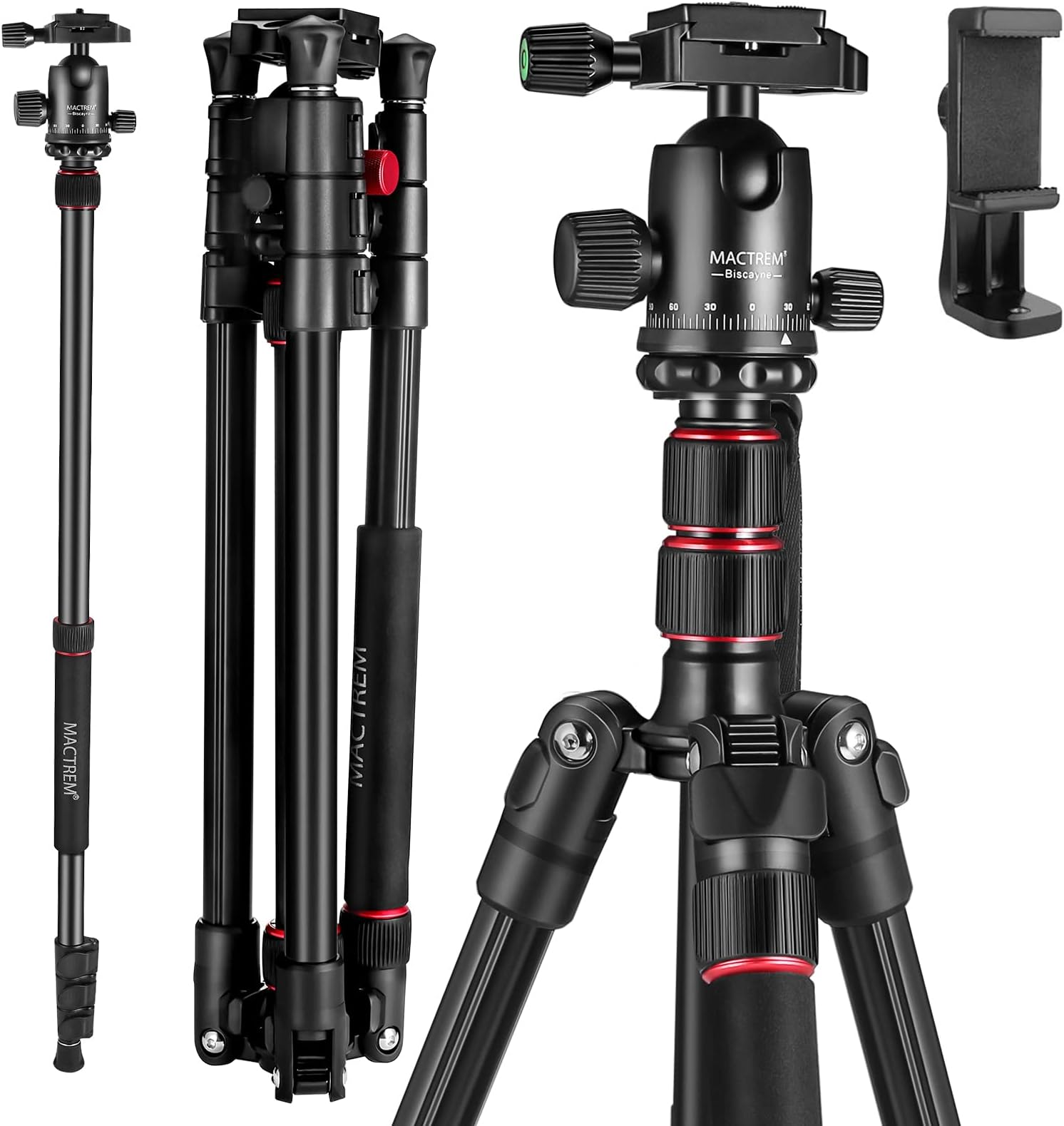 Amazon.com : MACTREM 84" Camera Tripod, DSLR Tripod Heavy Duty for ...